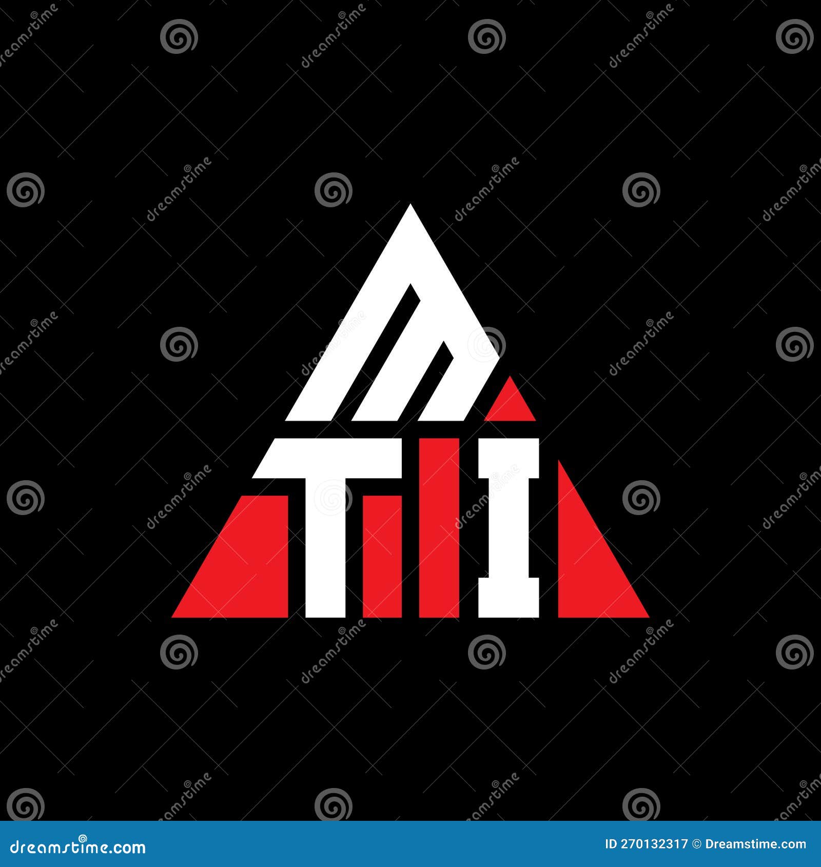MTI Triangle Letter Logo Design with Triangle Shape. MTI Triangle Logo Design Monogram Stock ...