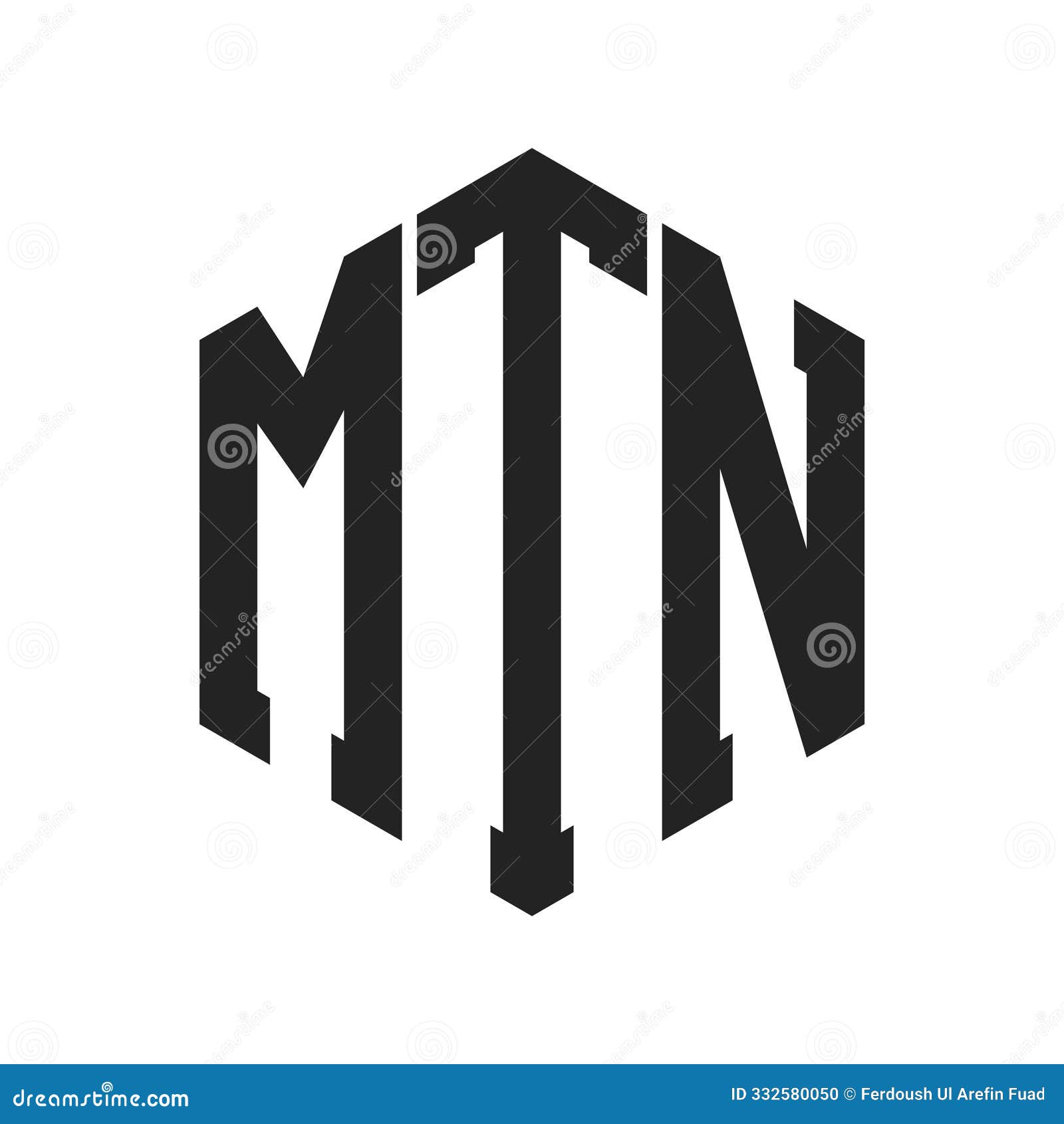 MTN Logo Design. Initial Letter MTN Monogram Logo Using Hexagon Shape ...