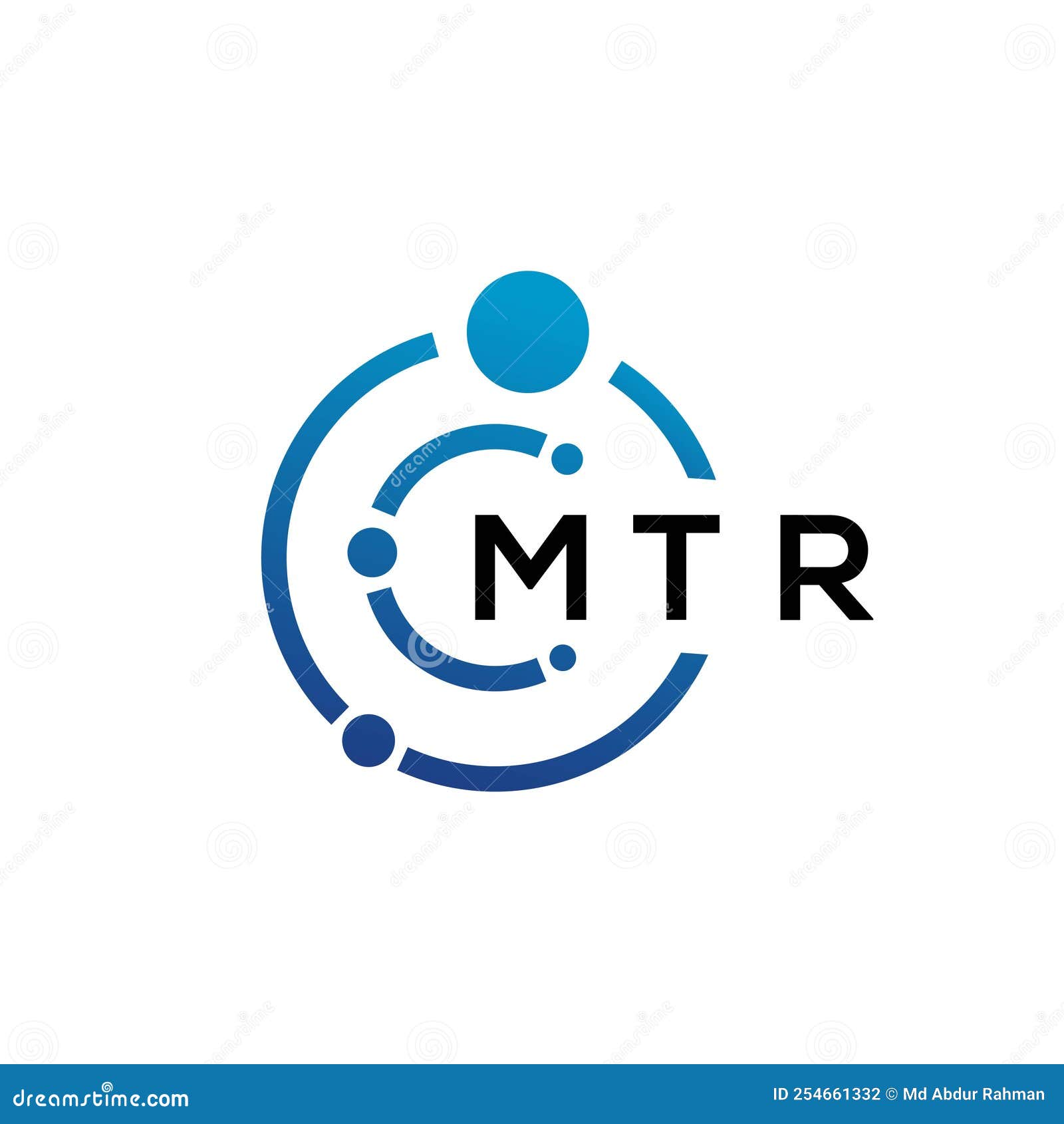 MTR Letter Technology Logo Design on White Background. MTR Creative ...