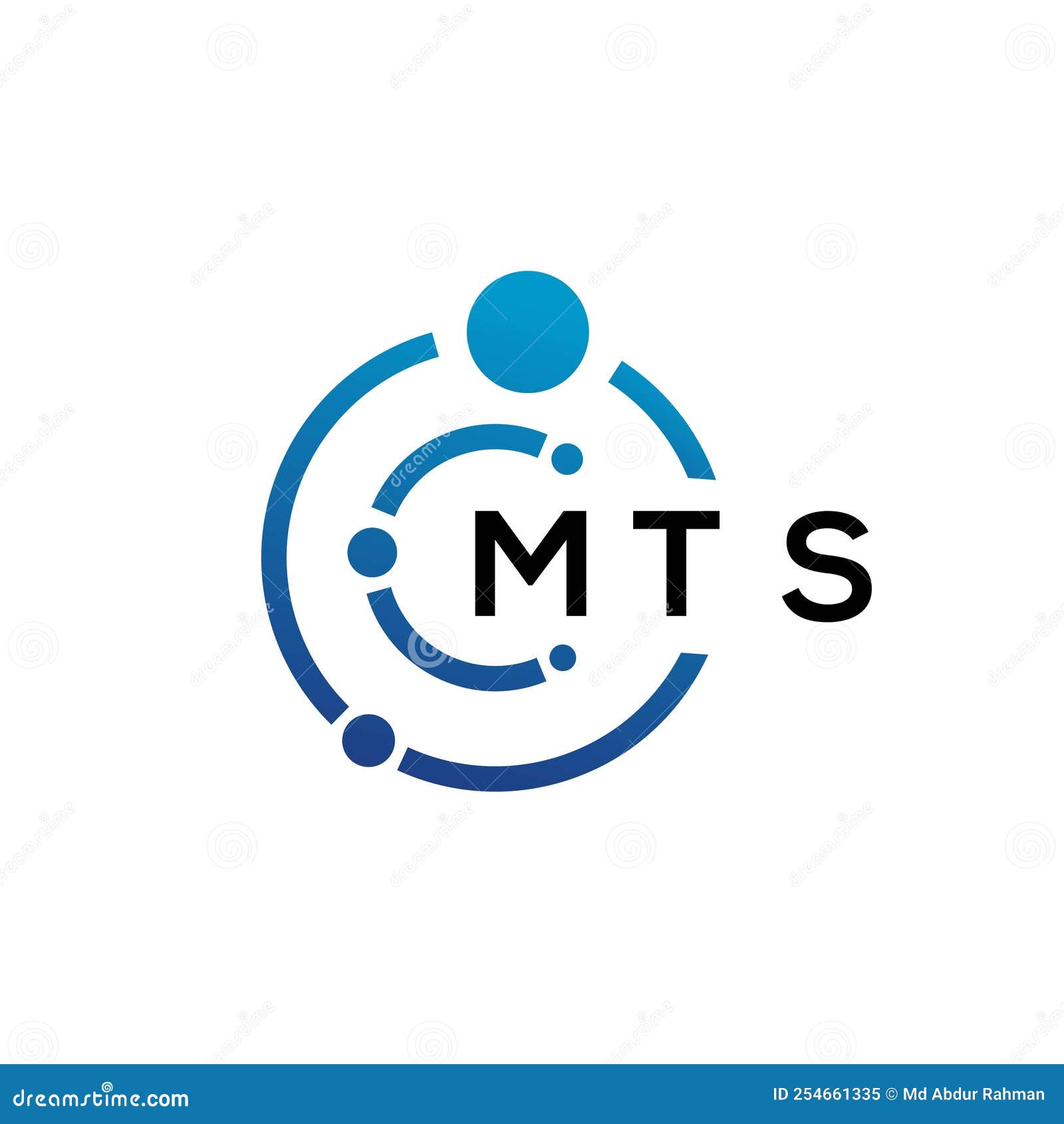 MTS Letter Technology Logo Design on White Background. MTS Creative ...