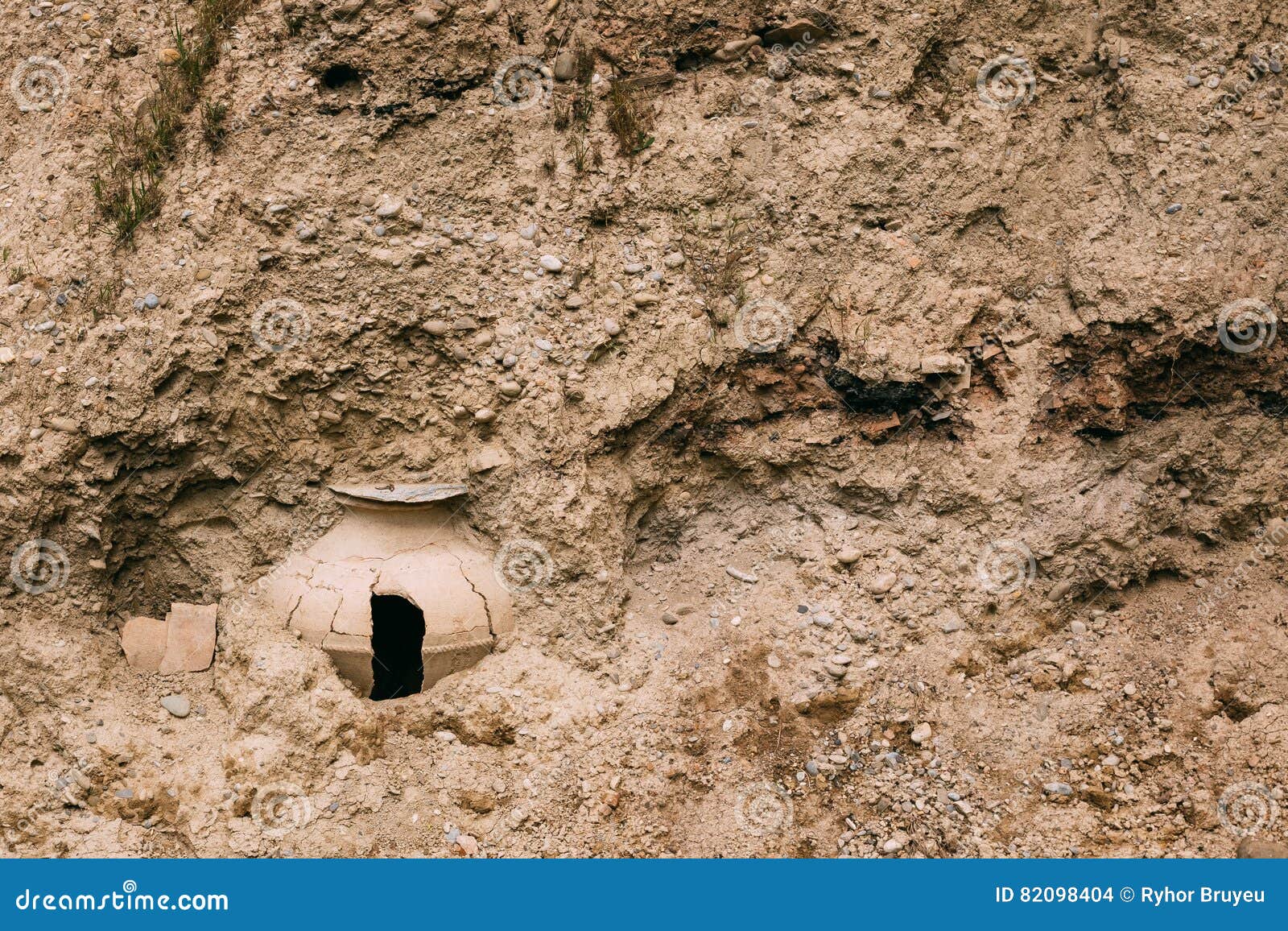 Mtskheta Georgia. Damaged Kvevri, Buried in Ground. Large Earthe Stock ...