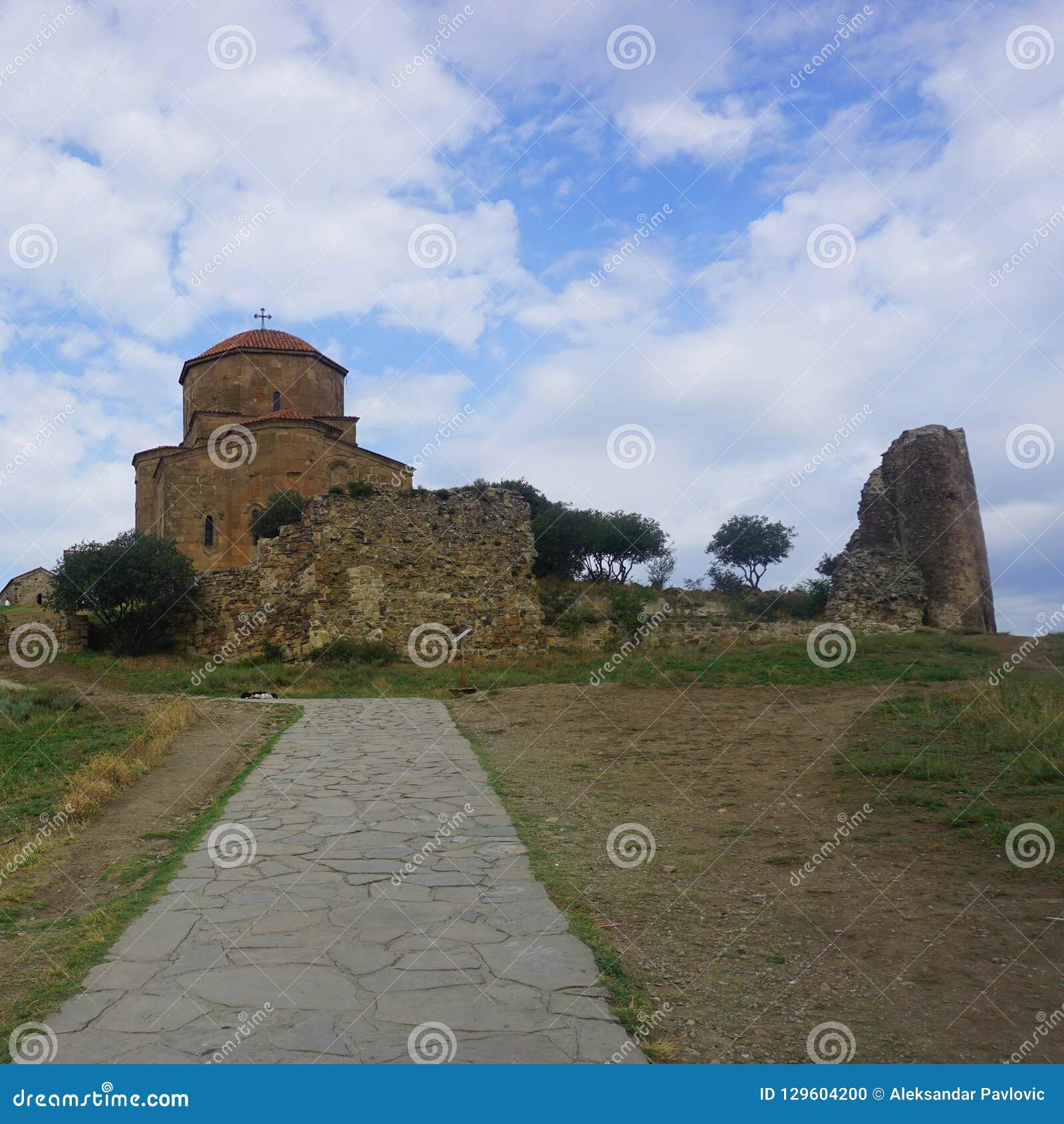 Mtskheta Jvari Monastery Main View Stock Photo - Image of fronatl ...