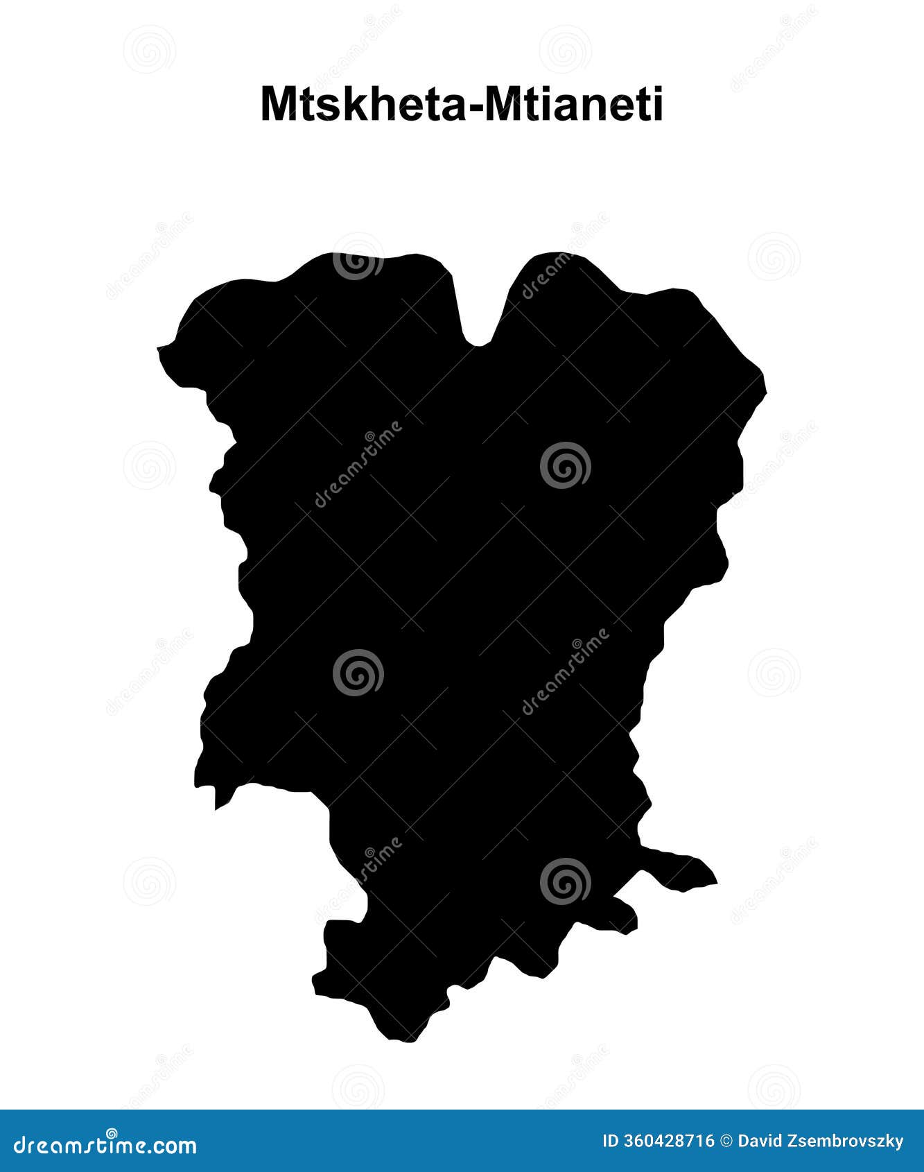 Mtskheta-Mtianeti Outline Map Stock Illustration - Illustration of area ...