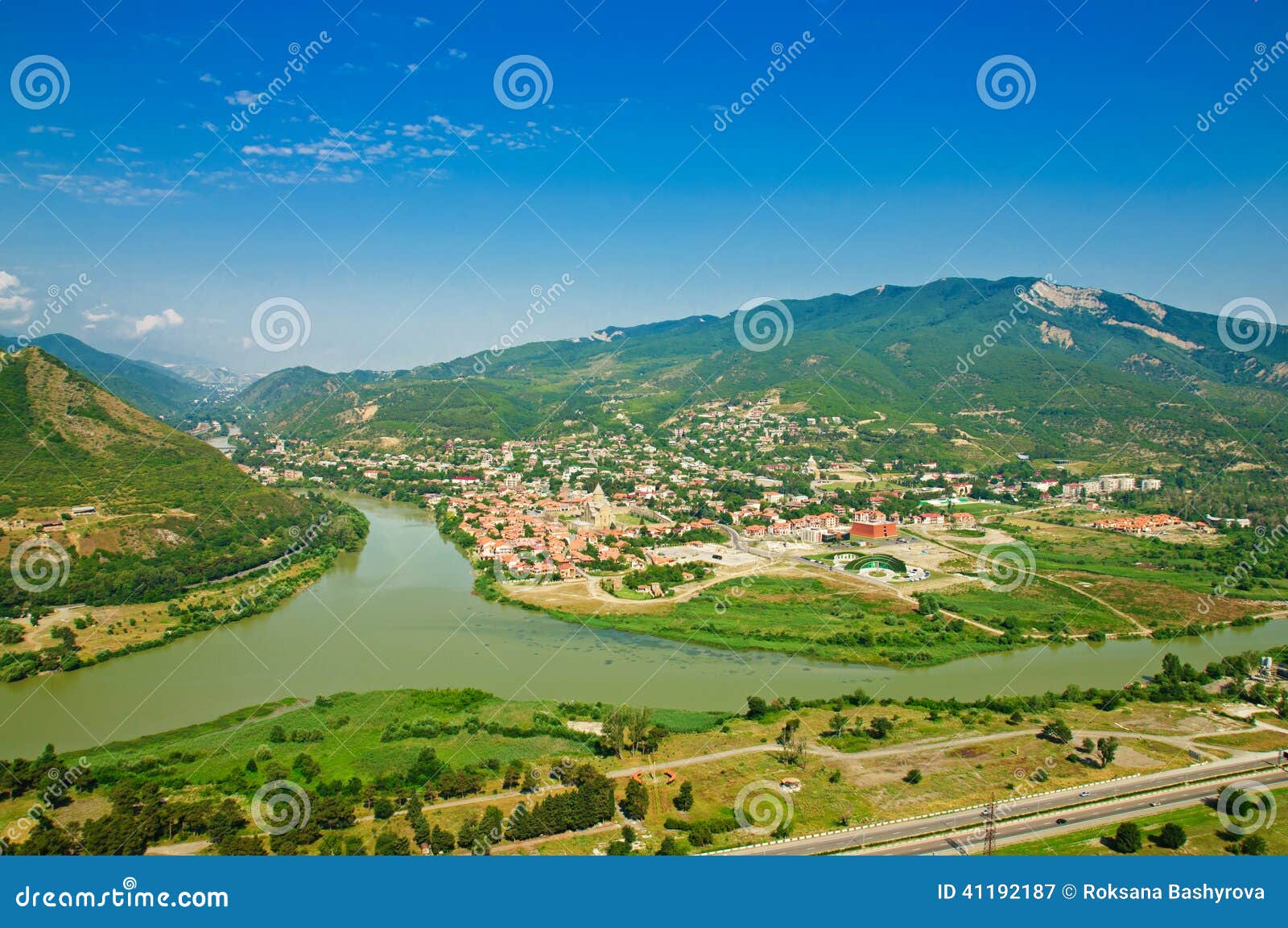Mtskheta view stock image. Image of hill, blue, mtsheta - 41192187