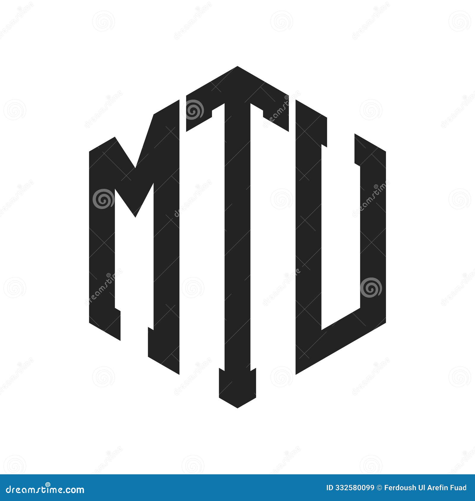 MTU Logo Design. Initial Letter MTU Monogram Logo Using Hexagon Shape ...