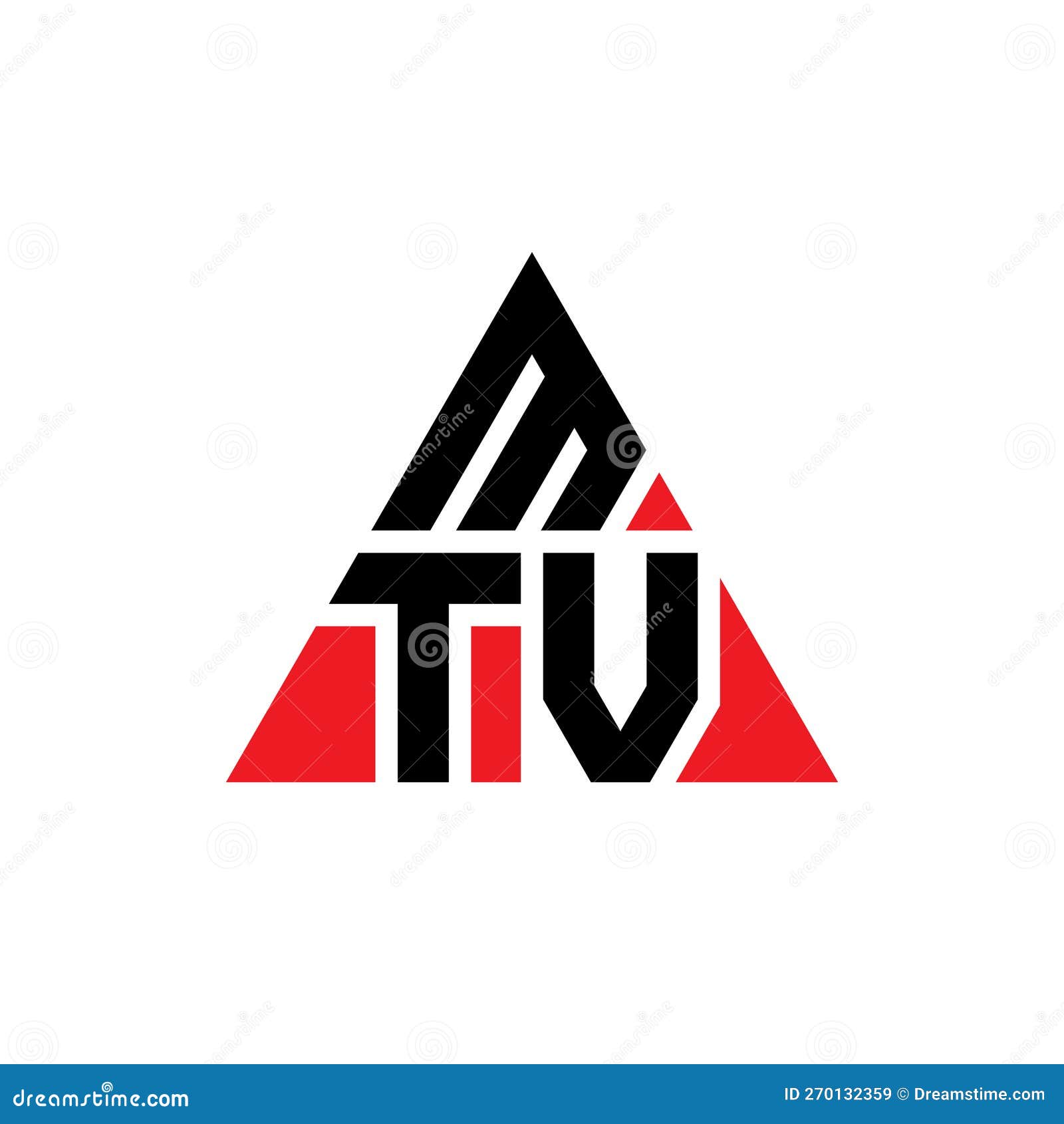MTV Triangle Letter Logo Design with Triangle Shape. MTV Triangle Logo ...