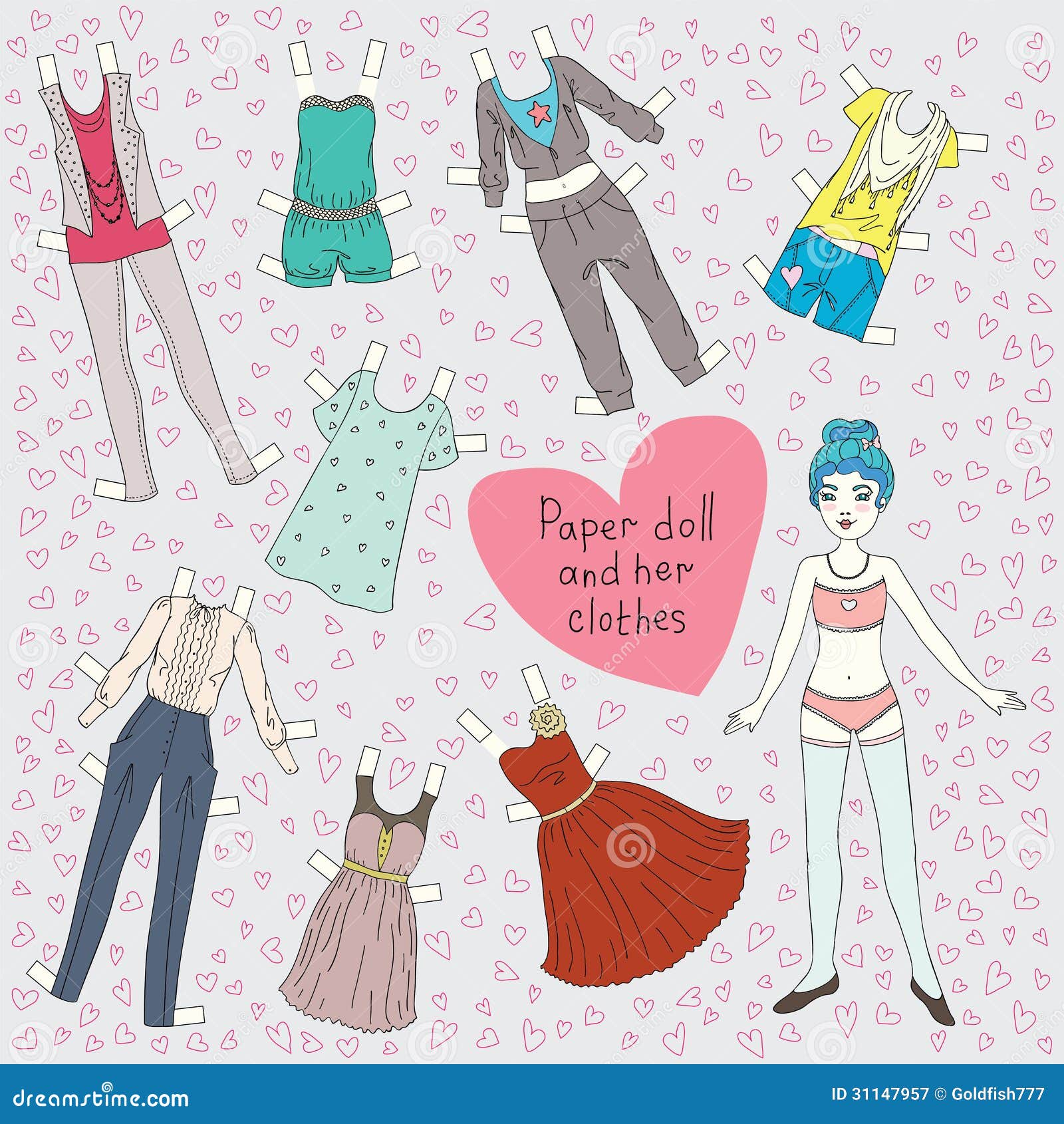 Muñeca Y Ella De Papel Ropa Fotografía de archivo libre de regalías ...