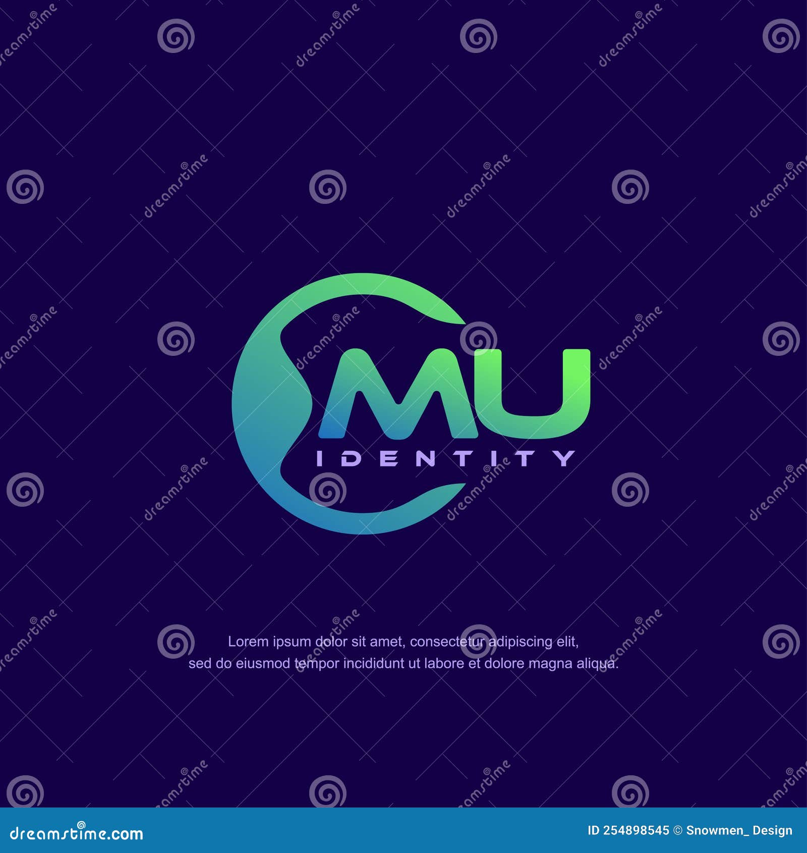 MU Initial Letter Circular Line Logo Template Vector with Gradient ...