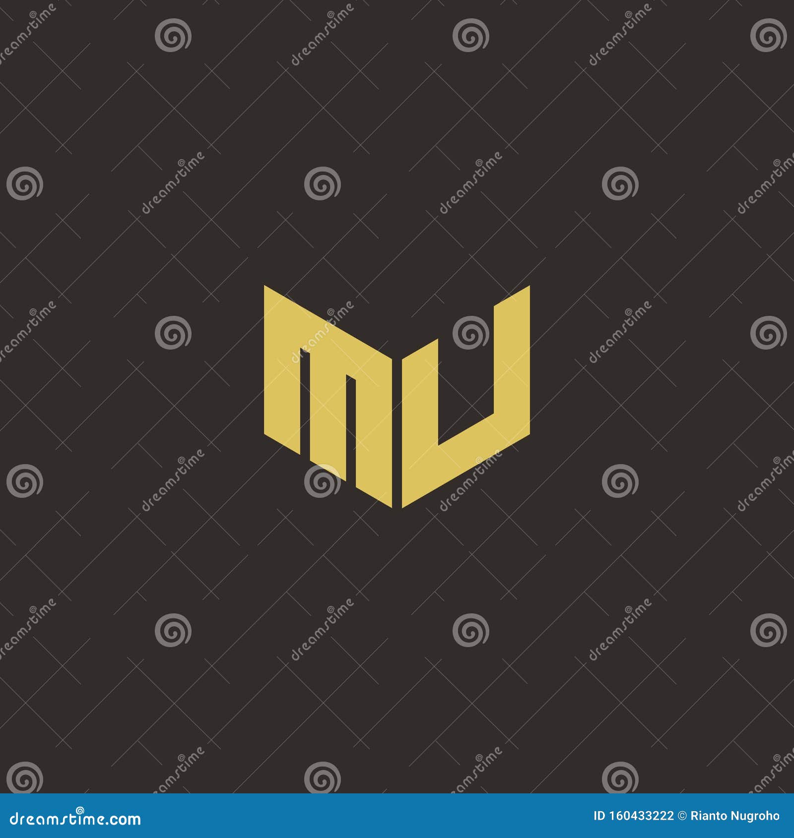MU Logo Letter Initial Logo Designs Template with Gold and Black ...