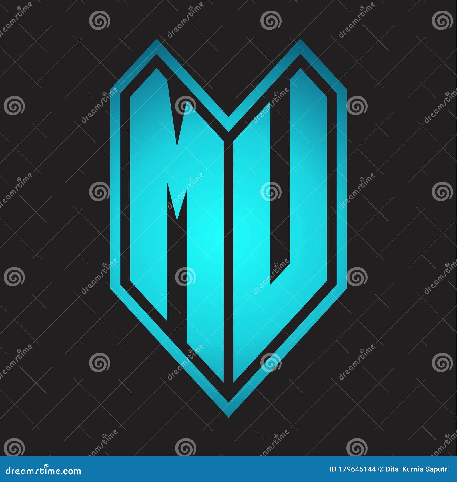 MU Logo Monogram with Emblem Line Style Isolated on Blue Gradient ...