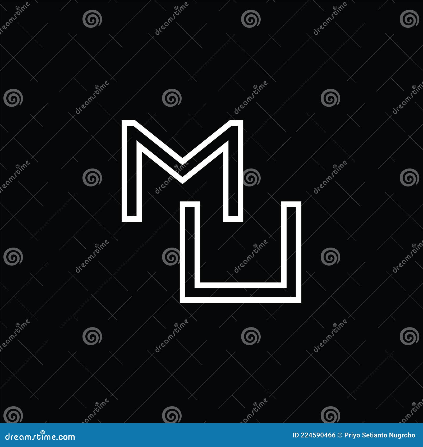 MU Logo Monogram with Line Style Design Template Stock Vector ...