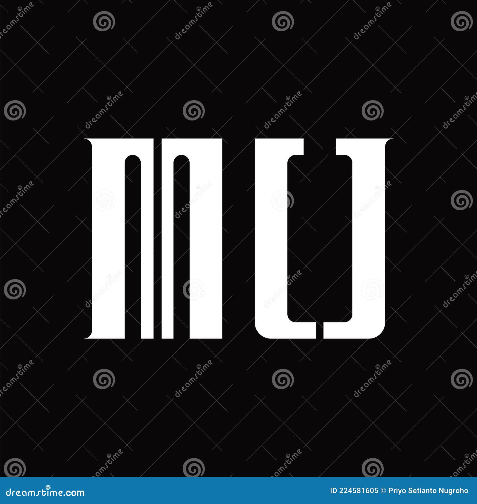 MU Logo Monogram with Middle Slice Design Template Stock Vector ...