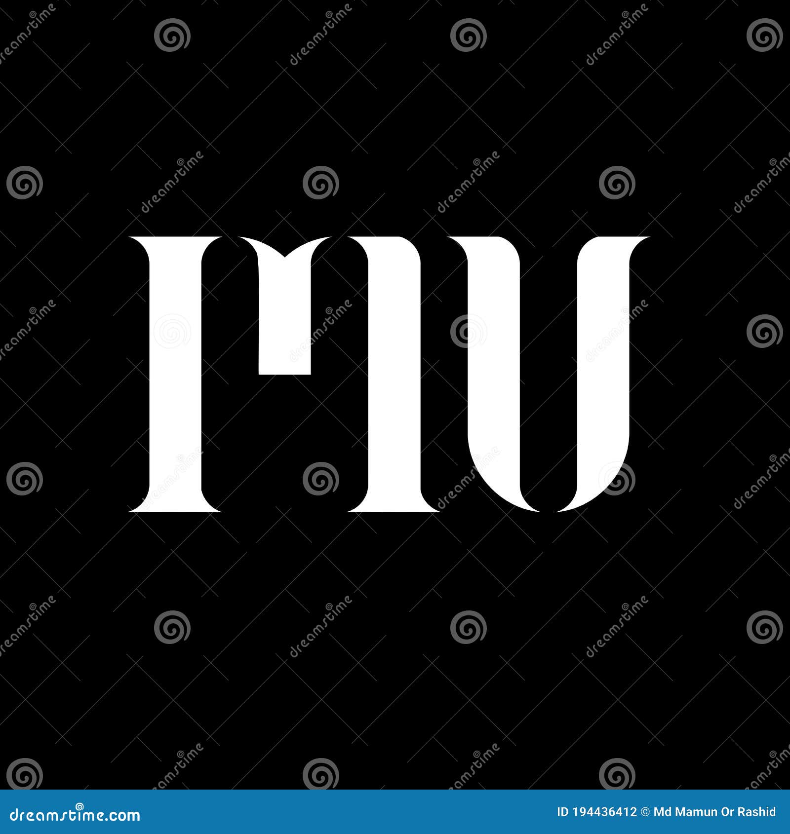 MU M U Letter Logo Design. Initial Letter MU Uppercase Monogram Logo ...
