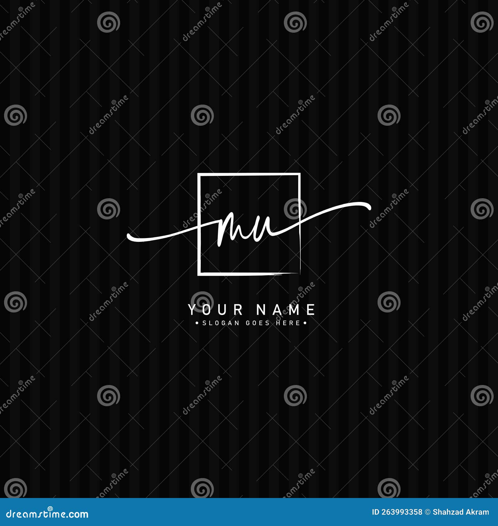 MU Signature Logo - Handwritten Vector Logo Template For MU Alphabet ...