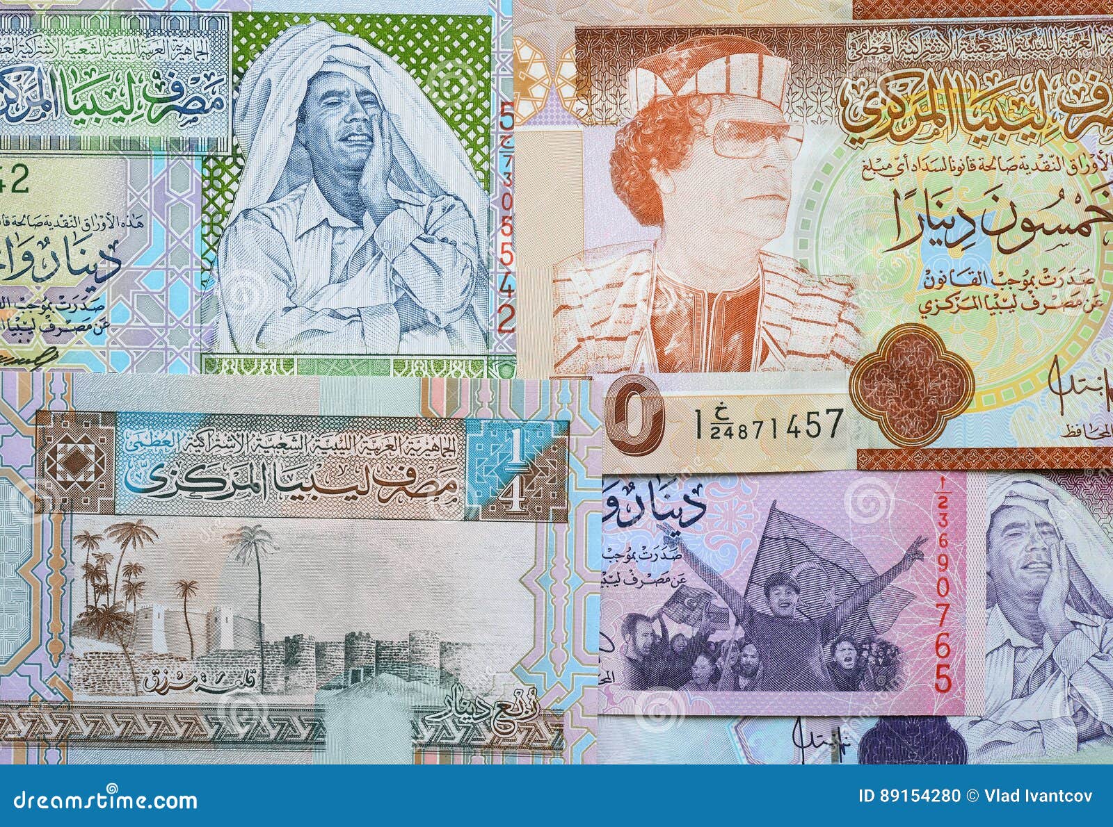 Muammar Gaddafi on Libya Banknote Stock Photo - Image of kaddafi, money ...