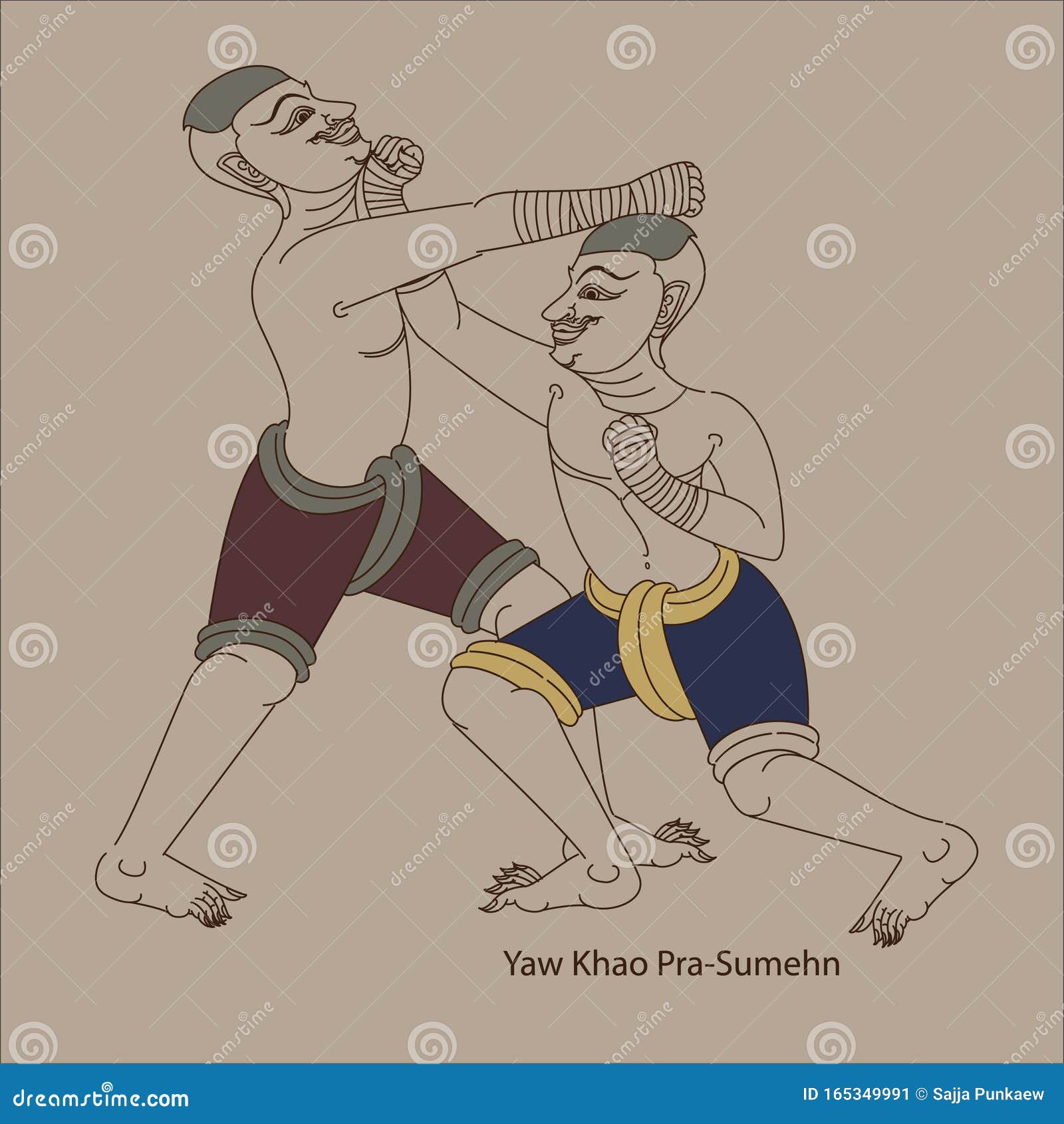 Muay Thai Thai Art Culture of Thailand Stock Vector - Illustration of ...