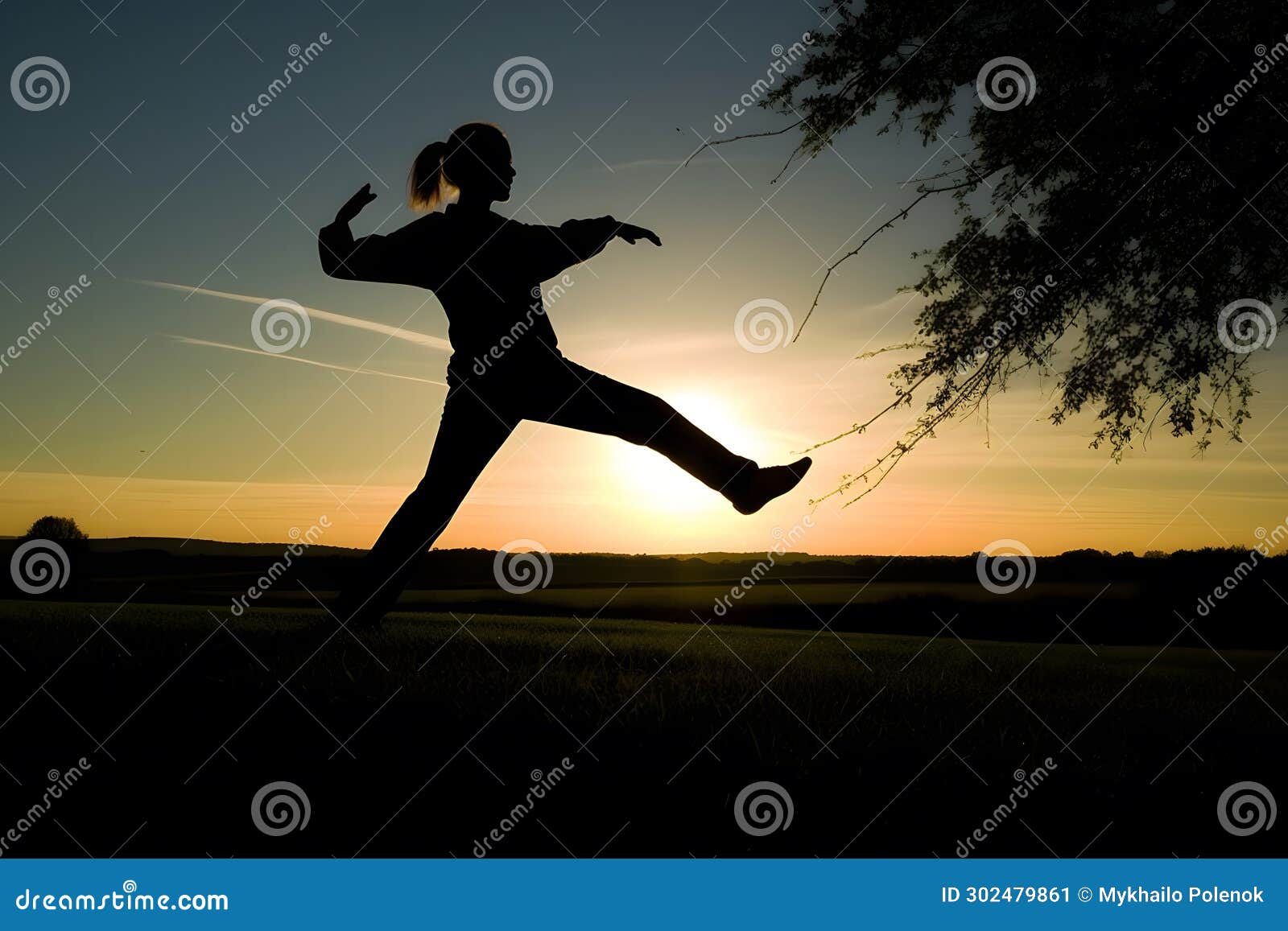 Muay Thai, Thai Boxer in Sunset Background. Neural Network AI Generated ...