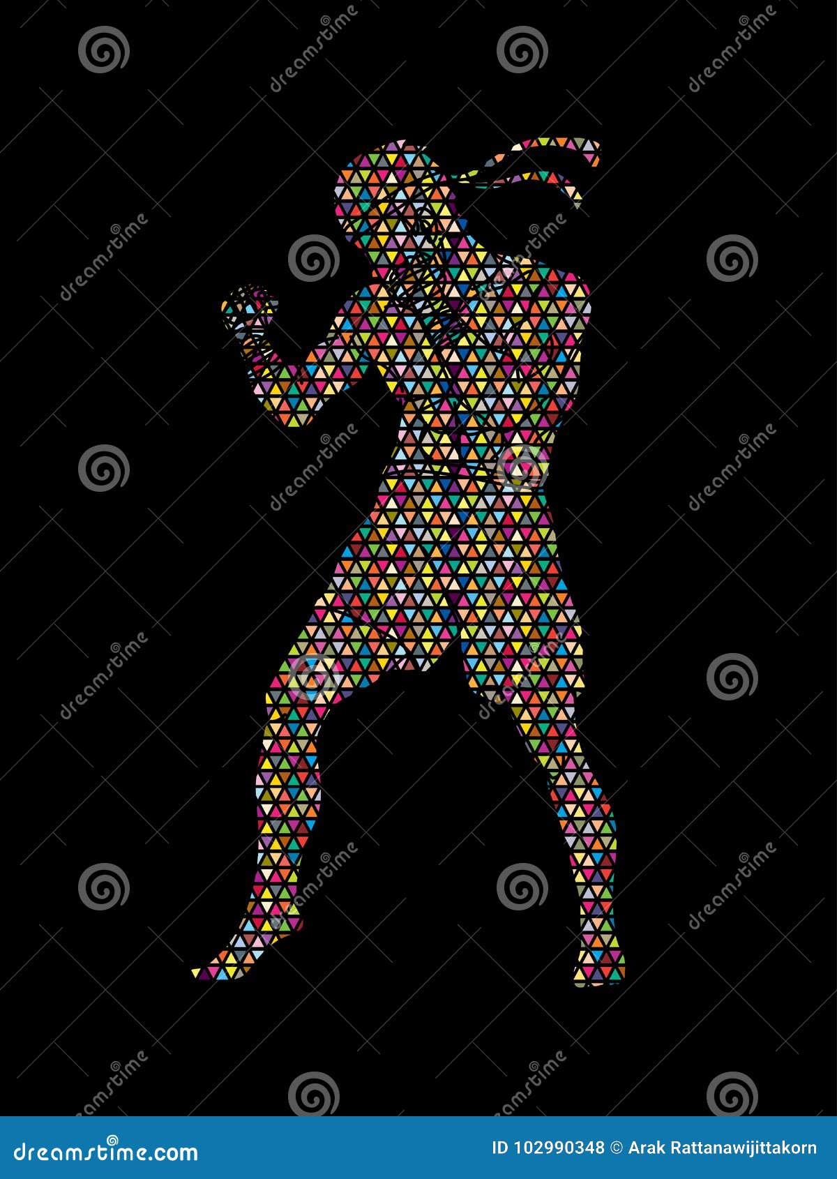 Muay Thai, Thai Boxing Standing Graphic Vector Stock Vector ...