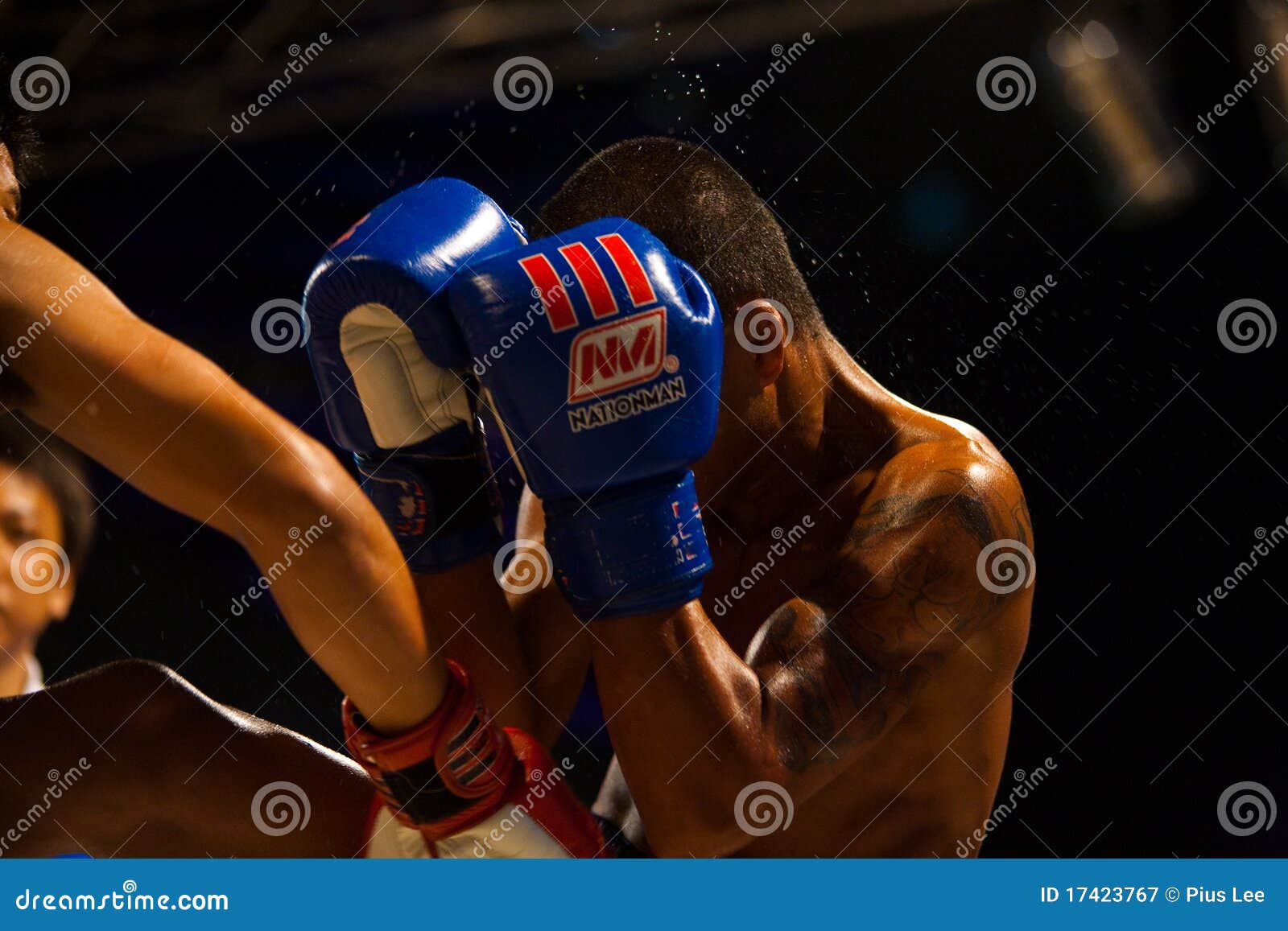 Muay Thai Boxing Sweat Flying Punch Editorial Photography - Image of ...