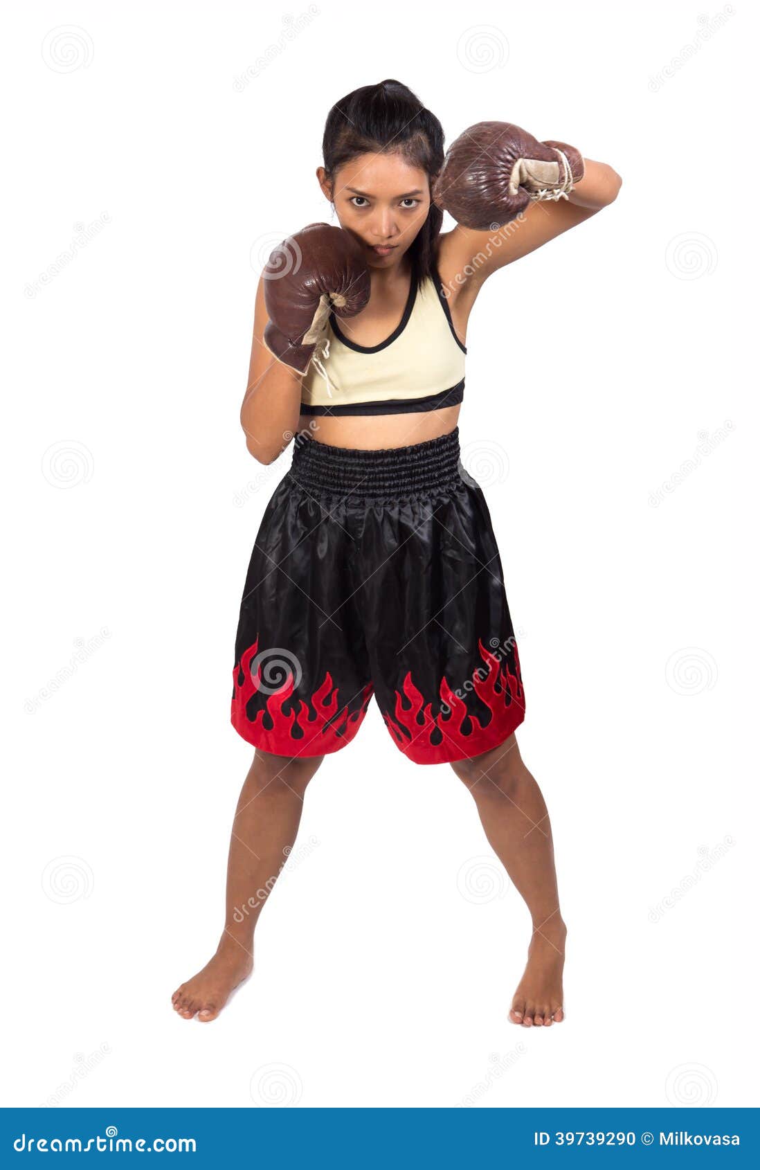 Muay Thai fighter stock photo. Image of conflict, flame - 39739290