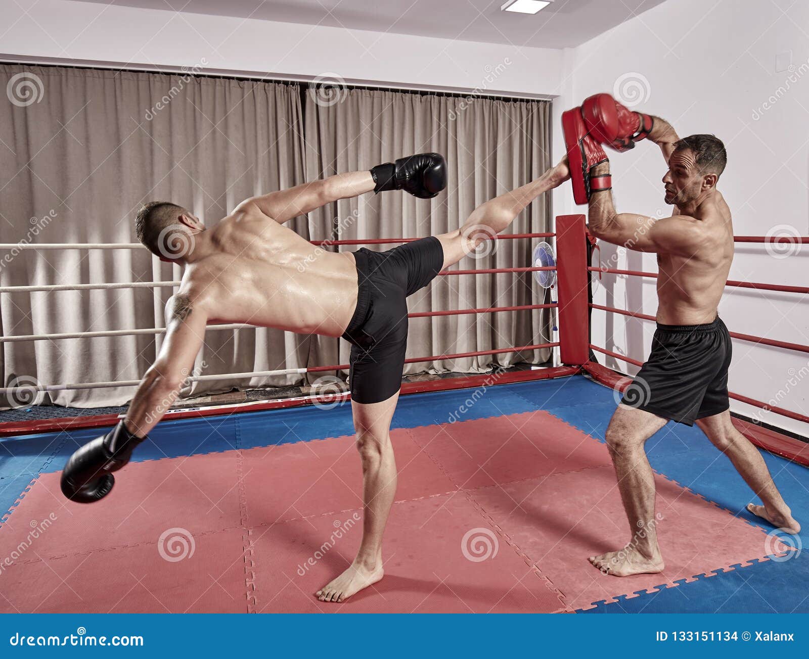 Muay Thai Fighters Sparring Stock Photo - Image of boxing, fighter ...