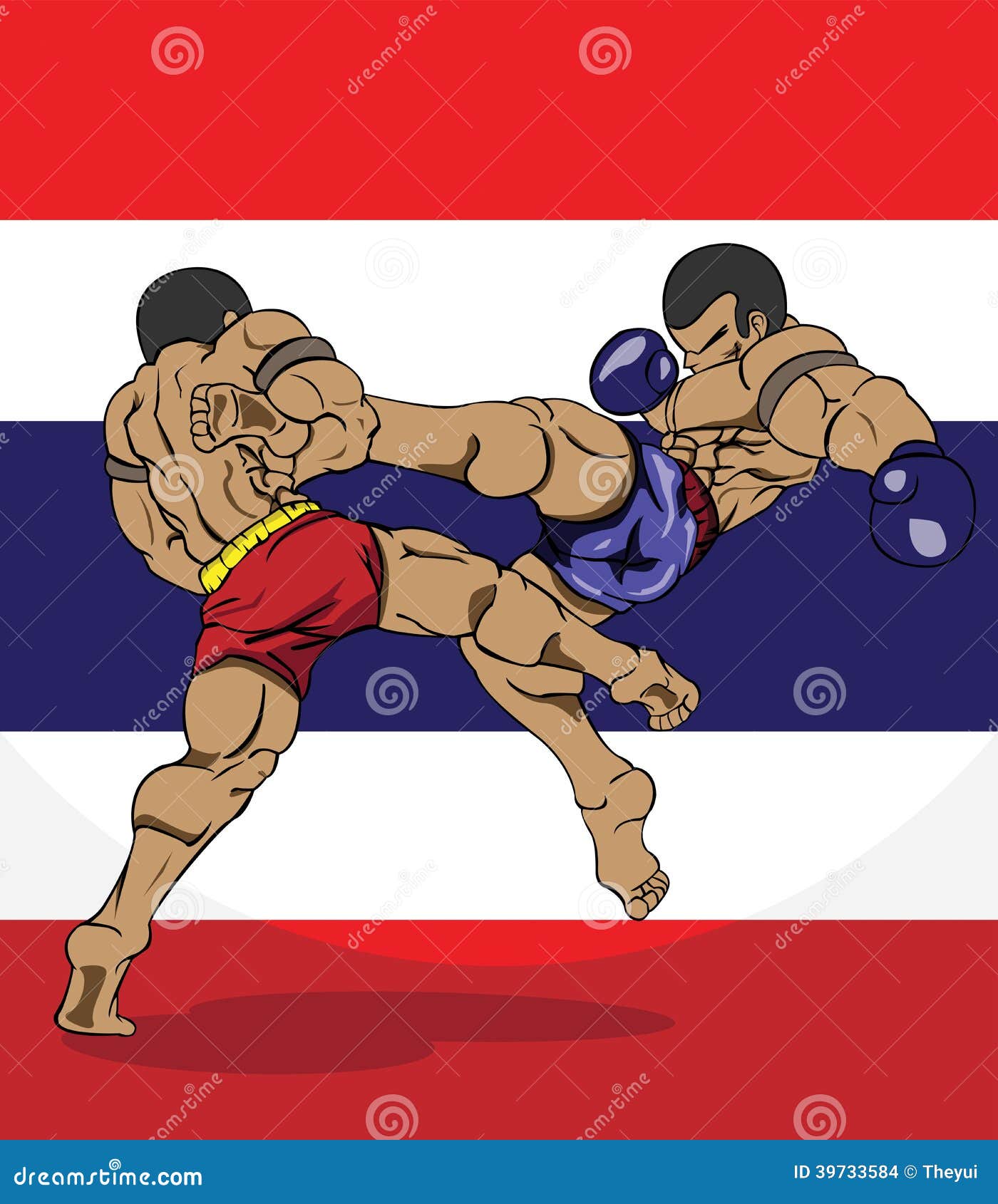 Muay thai. Martial art stock vector. Illustration of thailand - 39733584