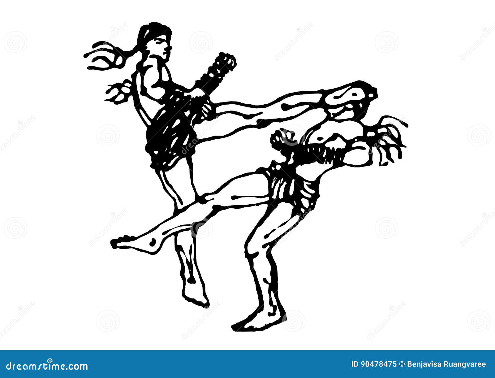 Muay Thai Kick Drawing