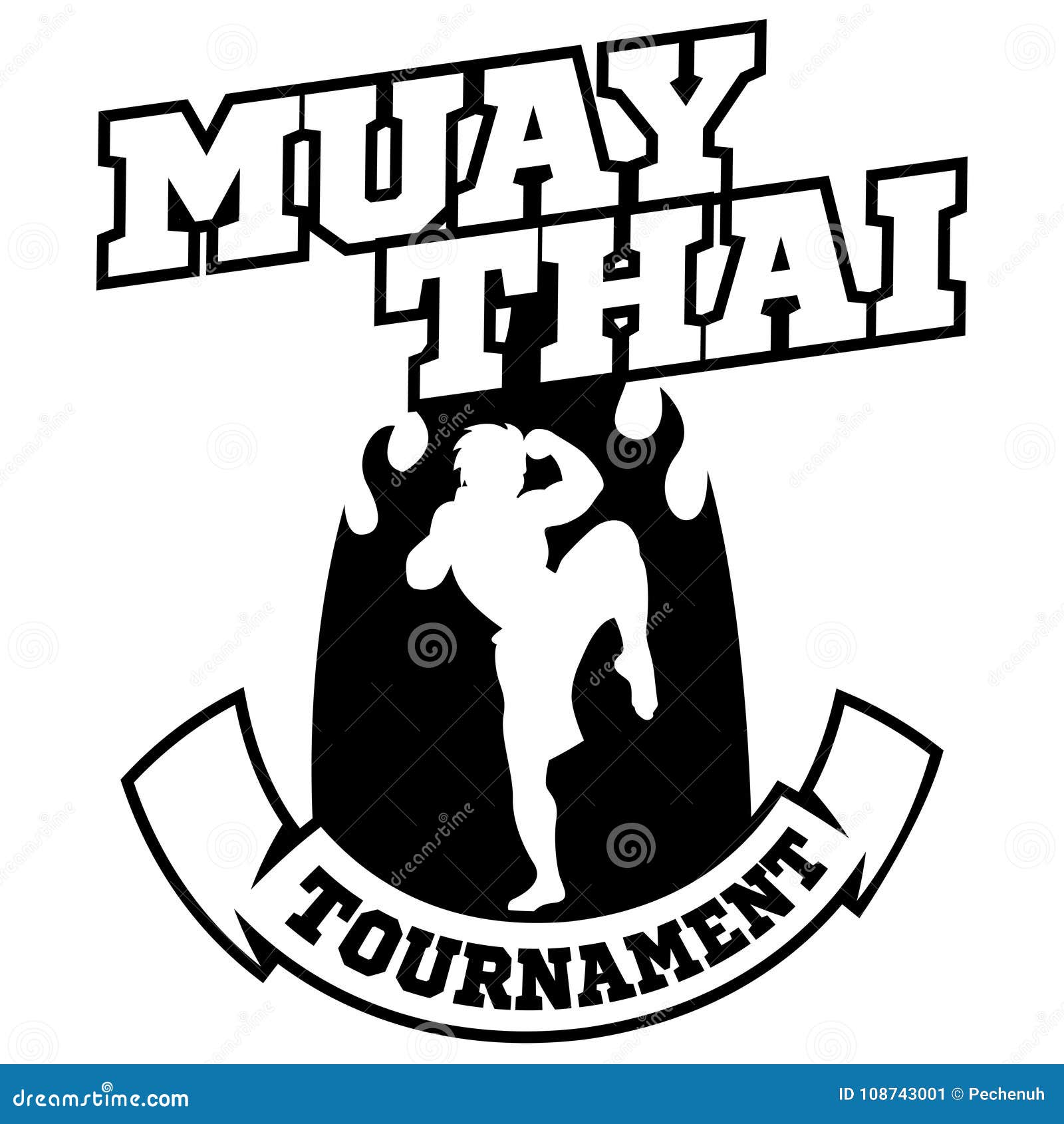 Muay Thai Vector Logo for Boxing Gym or Other Stock Vector ...