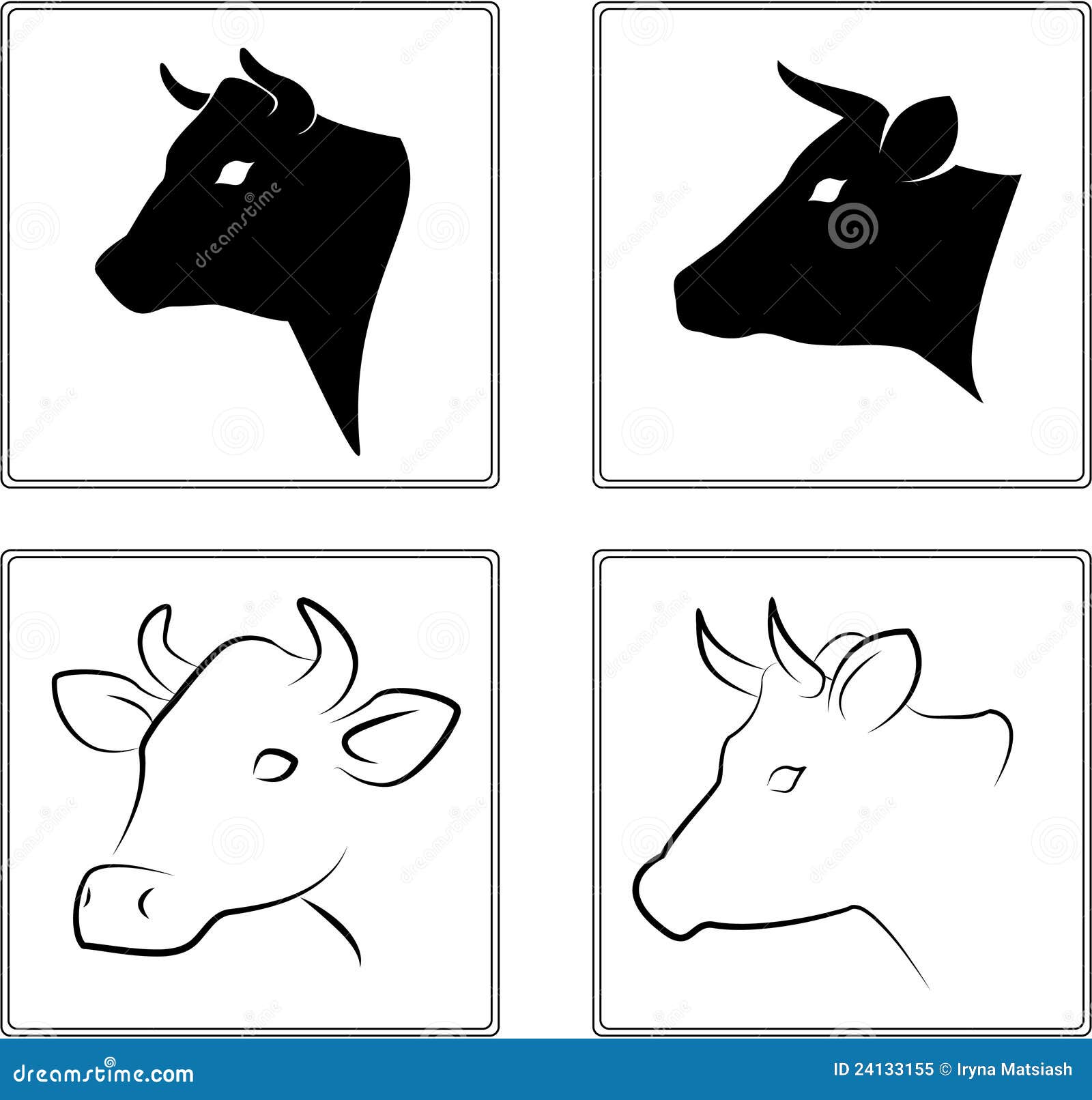 Mucca illustrazione vettoriale. Illustrazione di stilizzazione - 24133155