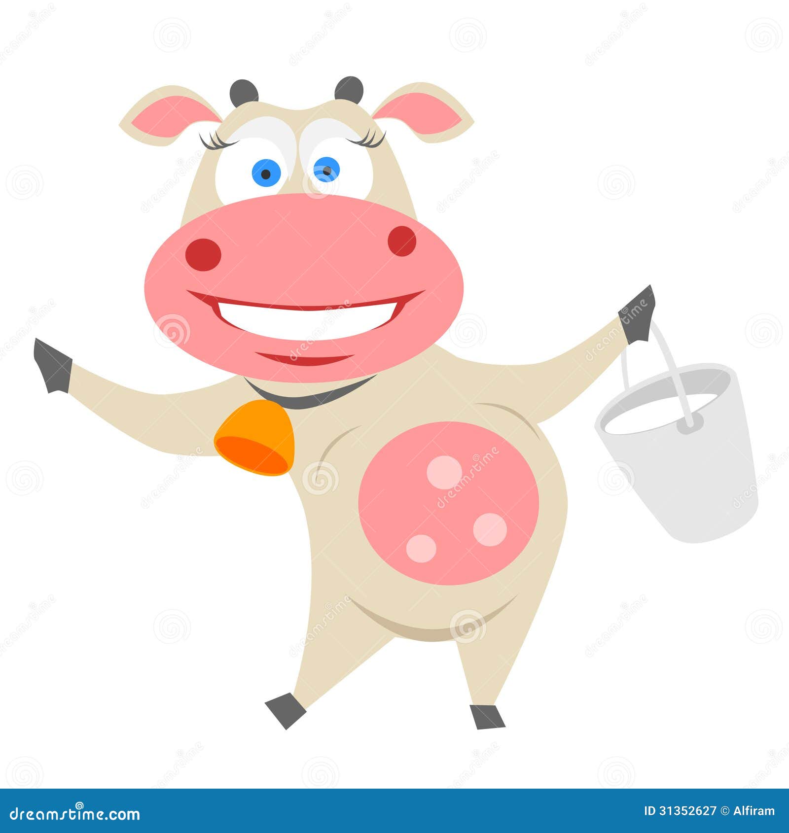 Mucca illustrazione vettoriale. Illustrazione di mucca - 31352627