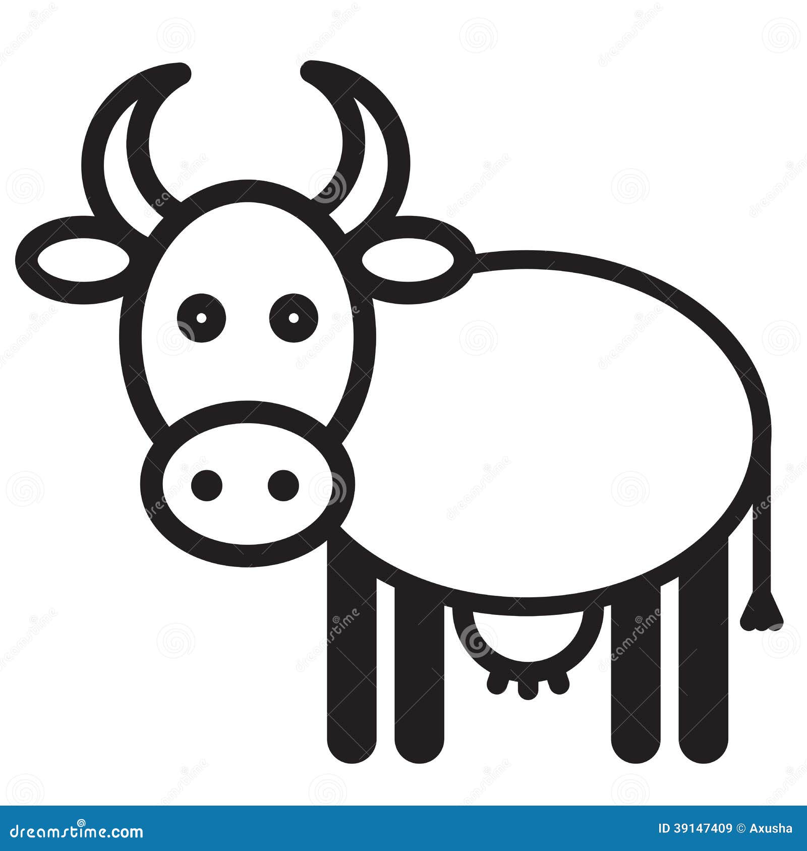 Mucca Animale Sveglia - Illustrazione Illustrazione Vettoriale ...