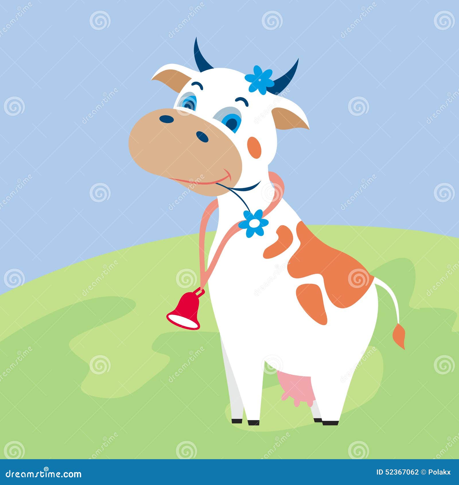 Mucca divertente illustrazione vettoriale. Illustrazione di ...