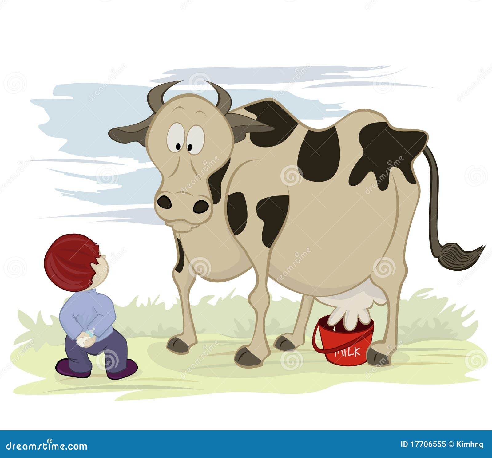 Mucca e latte illustrazione vettoriale. Illustrazione di umore - 17706555