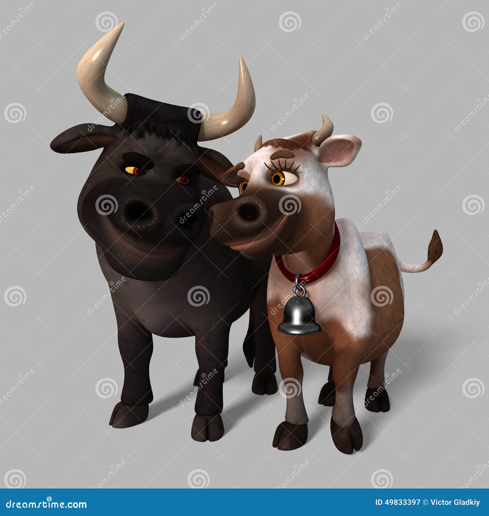 Mucca e toro del fumetto illustrazione di stock. Illustrazione di toro ...
