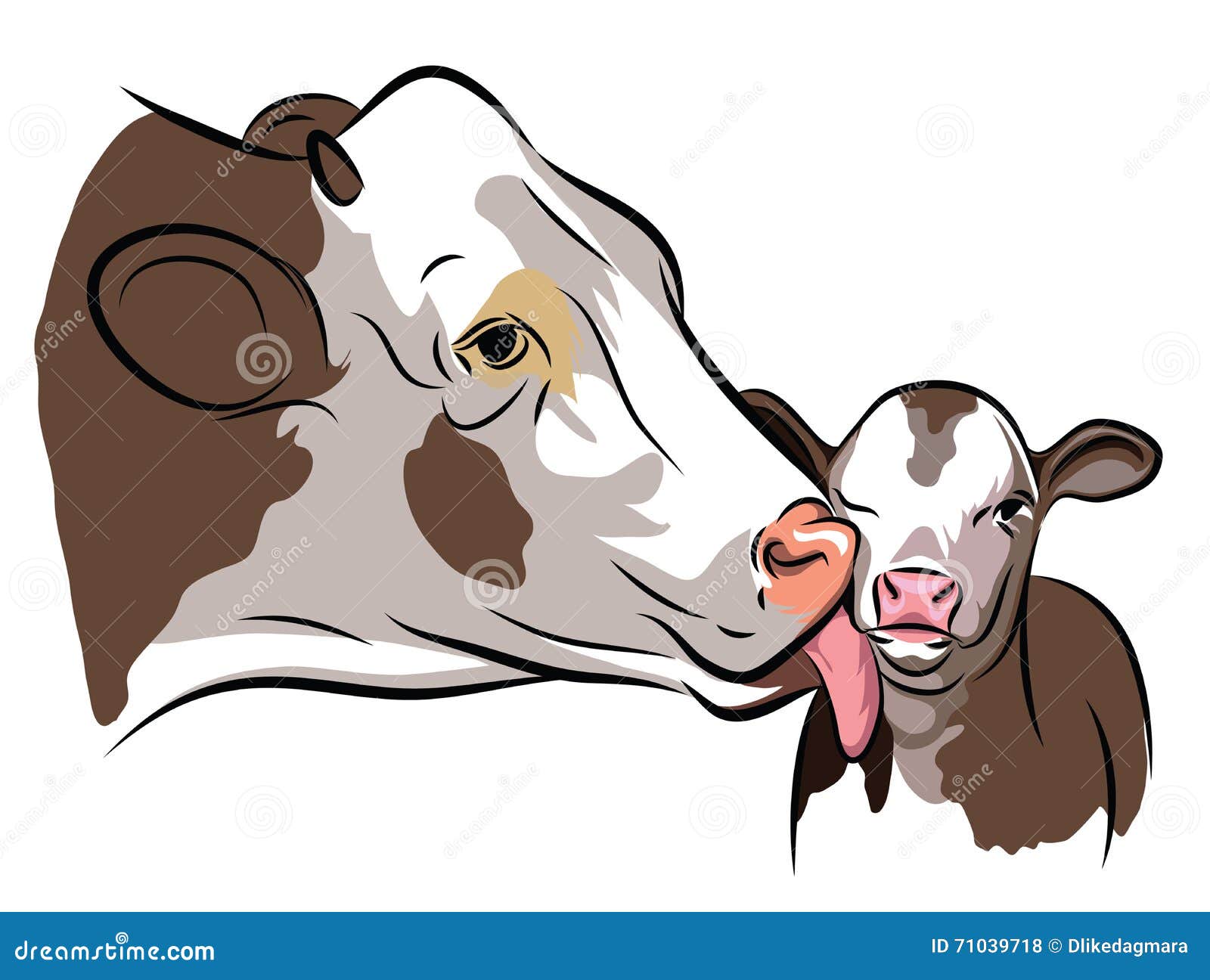 Mucca e un vitello illustrazione di stock. Illustrazione di testa ...