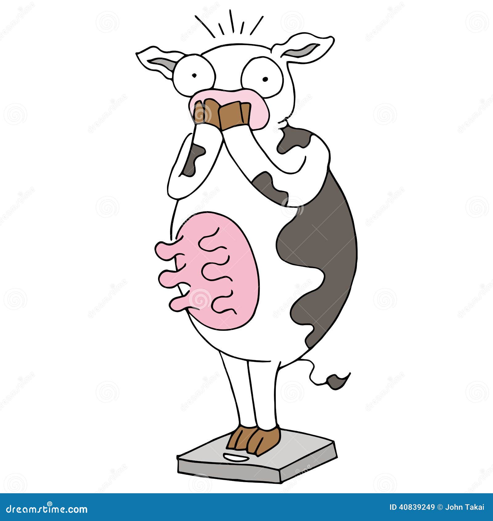 Mucca grassa illustrazione vettoriale. Illustrazione di sorpresa - 40839249