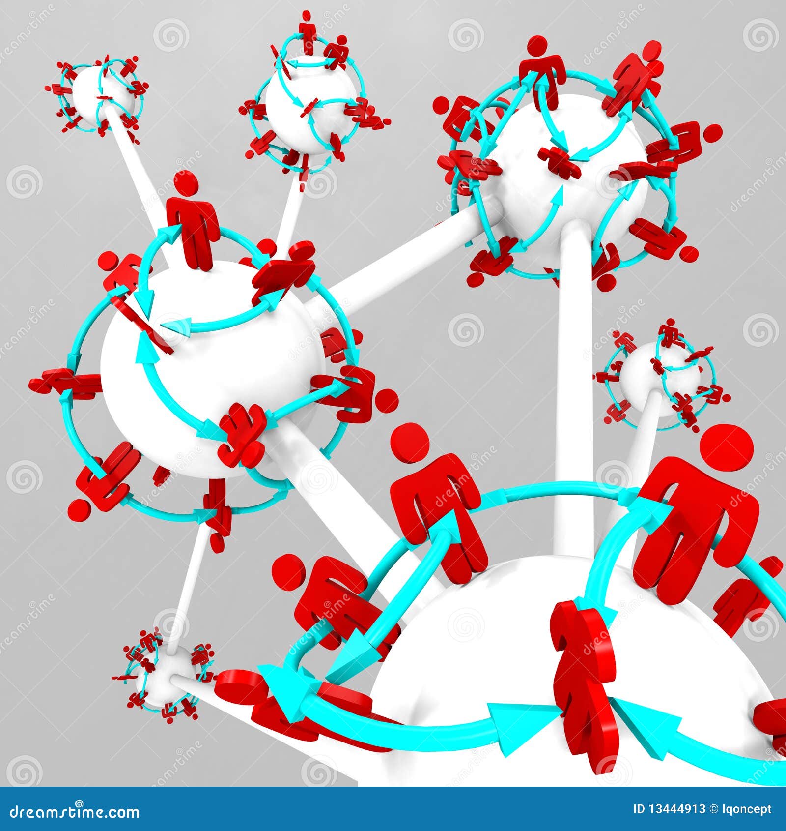 Mucha Gente Conectada En Los Mundos Conectados Stock de ilustración ...