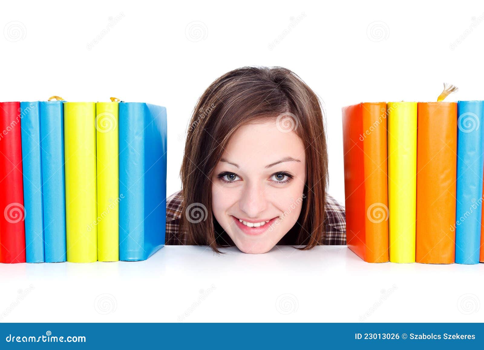 Muchacha con los libros foto de archivo. Imagen de placer - 23013026