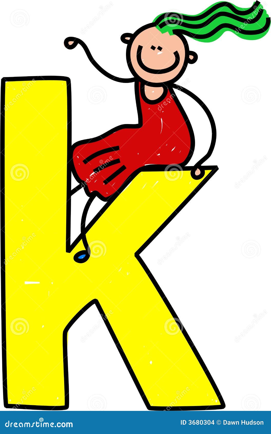 Muchacha de la letra K stock de ilustración. Ilustración de ...