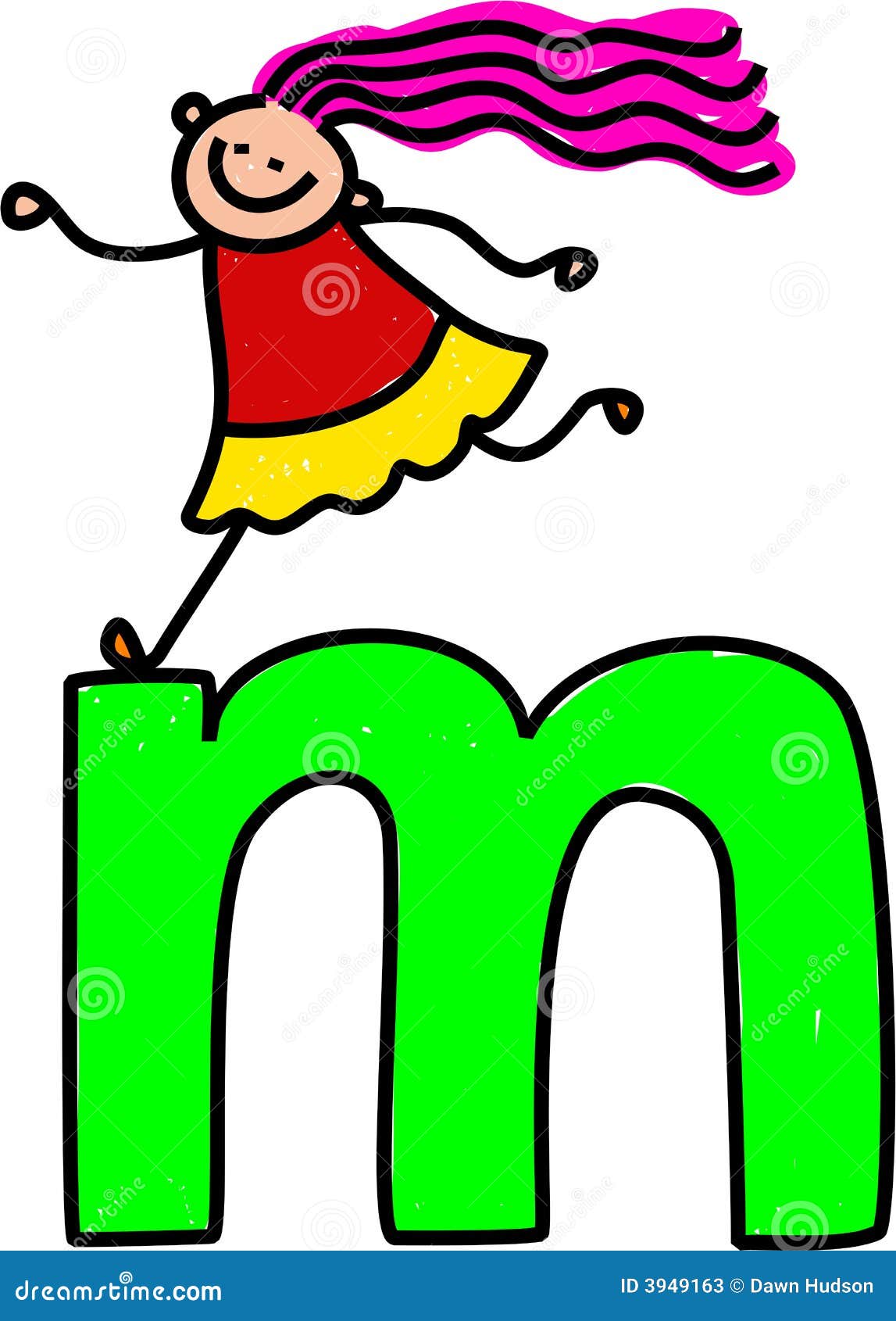 Muchacha de la letra M ilustración del vector. Ilustración de lifestyle ...