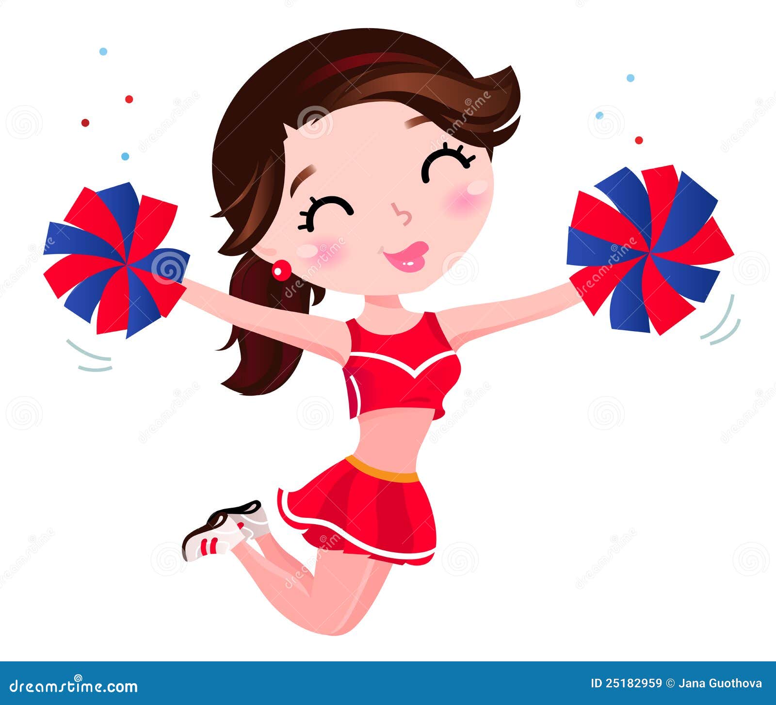 Muchacha De Salto De La Animadora Aislada En Blanco Ilustración del ...