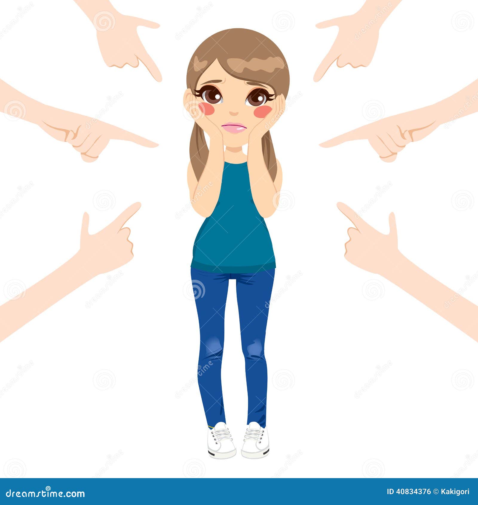 Muchacha Del Adolescente Que Es Acusada Ilustración del Vector ...