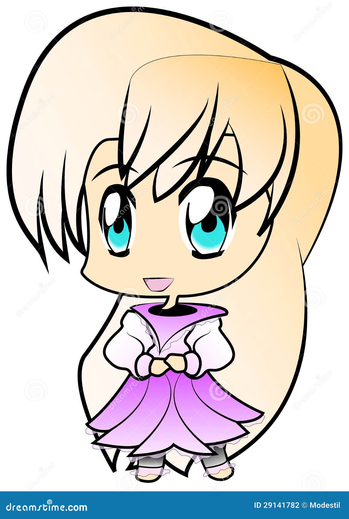 Muchacha del animado ilustración del vector. Ilustración de bosquejo ...