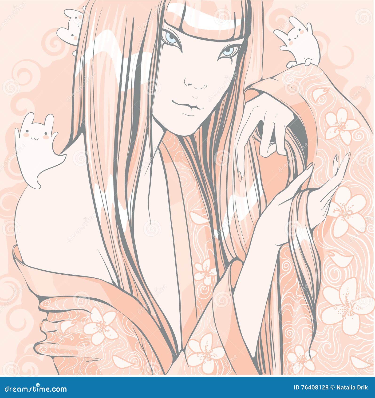 Muchacha del animado ilustración del vector. Ilustración de muchachas ...