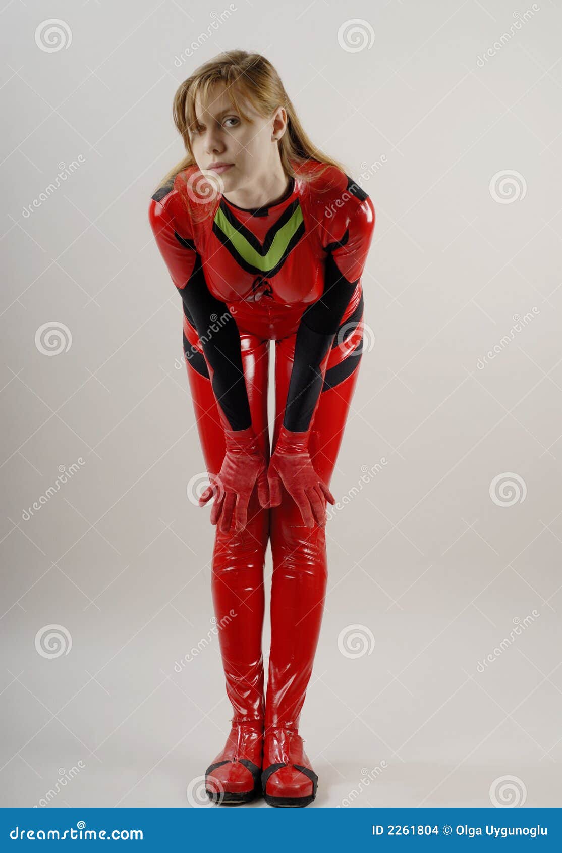 Muchacha Del Anime En El Traje Rojo 2 Foto de archivo - Imagen de ...