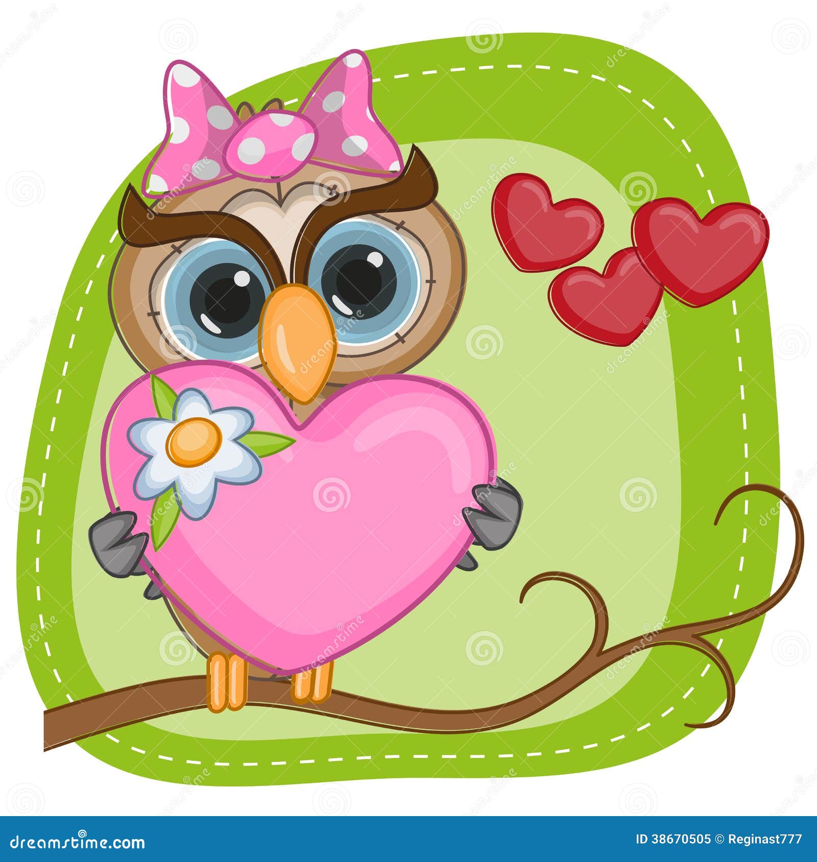 Muchacha Del Búho Con El Corazón Ilustración del Vector - Ilustración ...