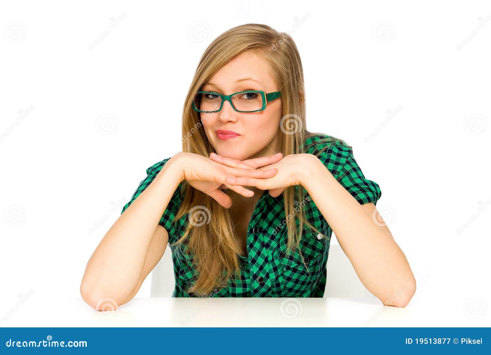 Muchacha dudosa imagen de archivo. Imagen de vector, cristales - 19513877