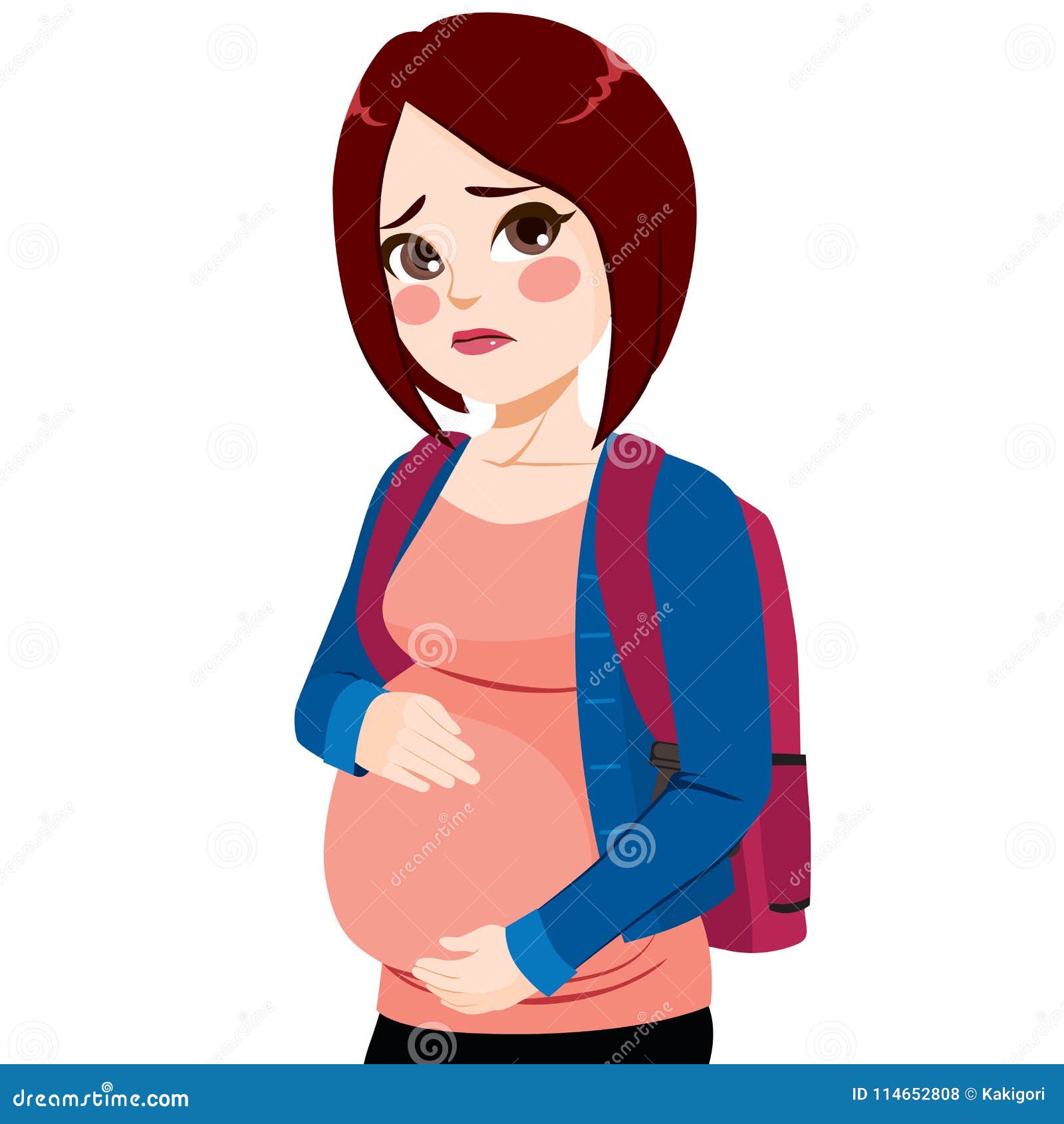 Muchacha Embarazada Del Adolescente Ilustración del Vector ...