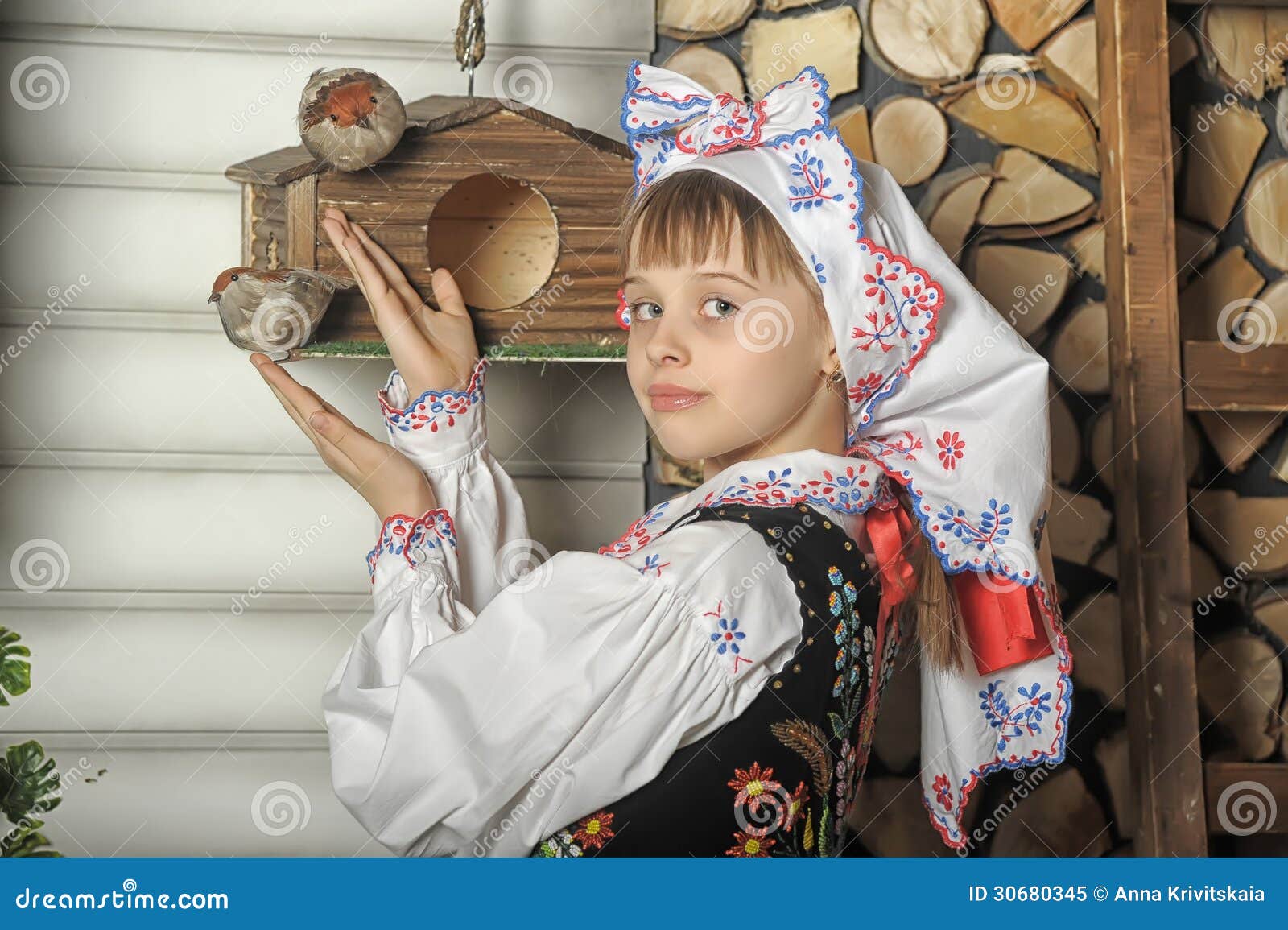 Muchacha En Traje Nacional Polaco Imagen de archivo - Imagen de campo ...