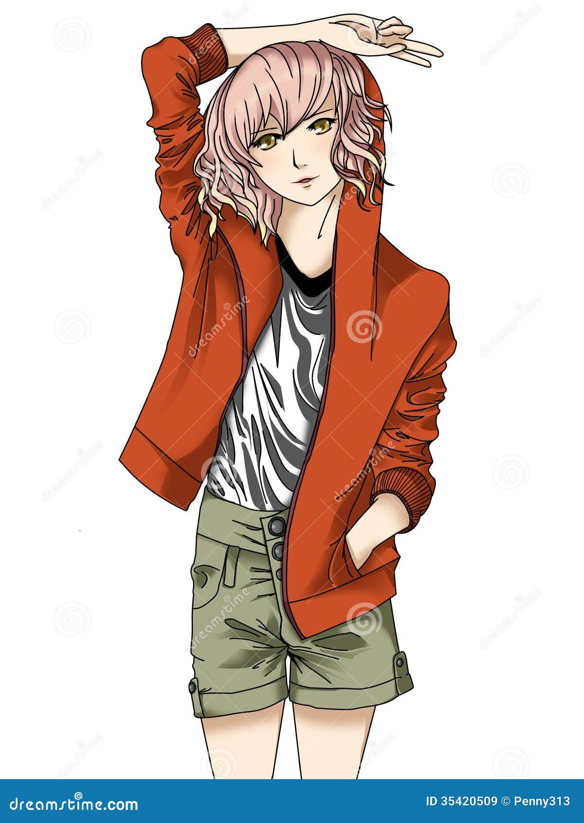 Muchacha Fresca Del Animado Stock de ilustración - Ilustración de ...